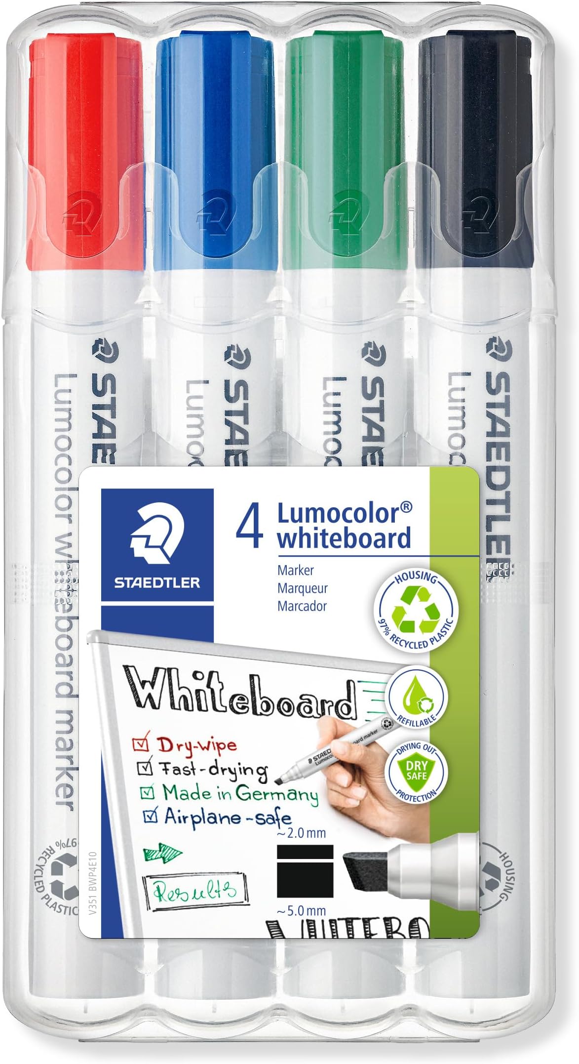 Staedtler Lumocolor Whiteboard 351B Chisel Tip Marker, Assorted (Pack ...