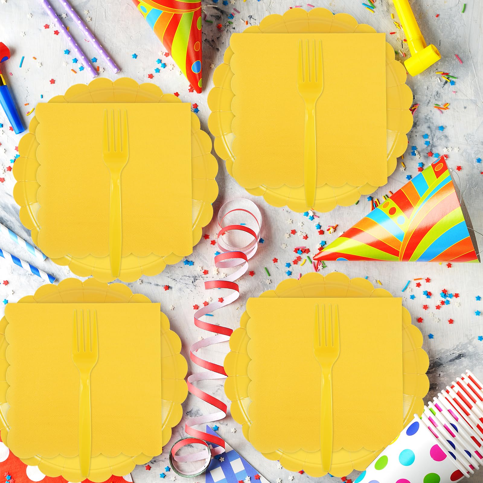 Pastel Yellow Paper Plates