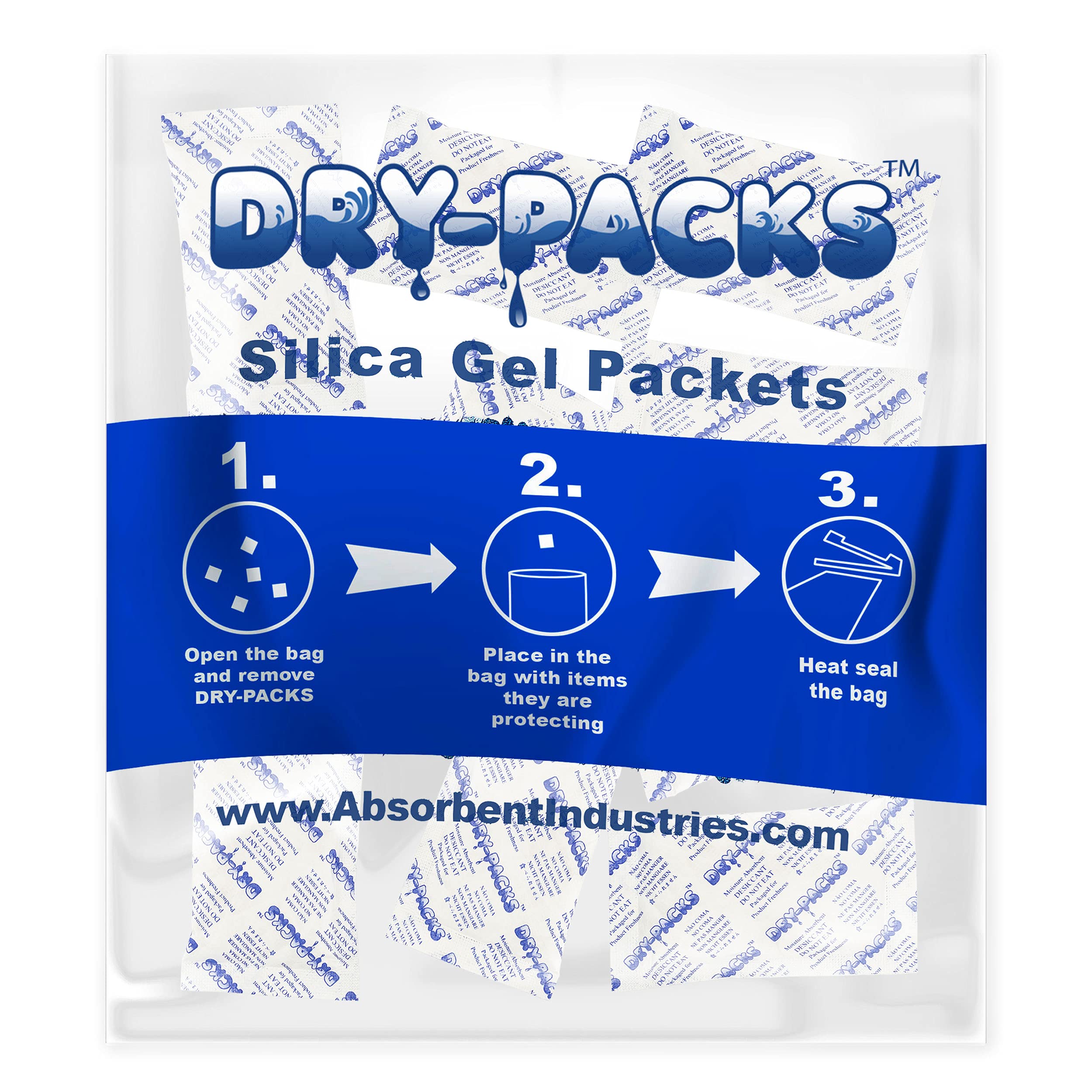 Amazon.com: Dry-Packs Premium Silica Gel Packets with Tyvek Packaging ...