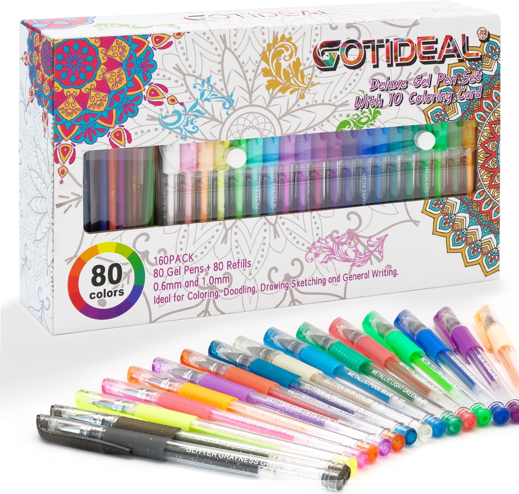 Amazon.com : Typecho Gel Pens, Art 48 Pack Gel Ink Pen Set with ...