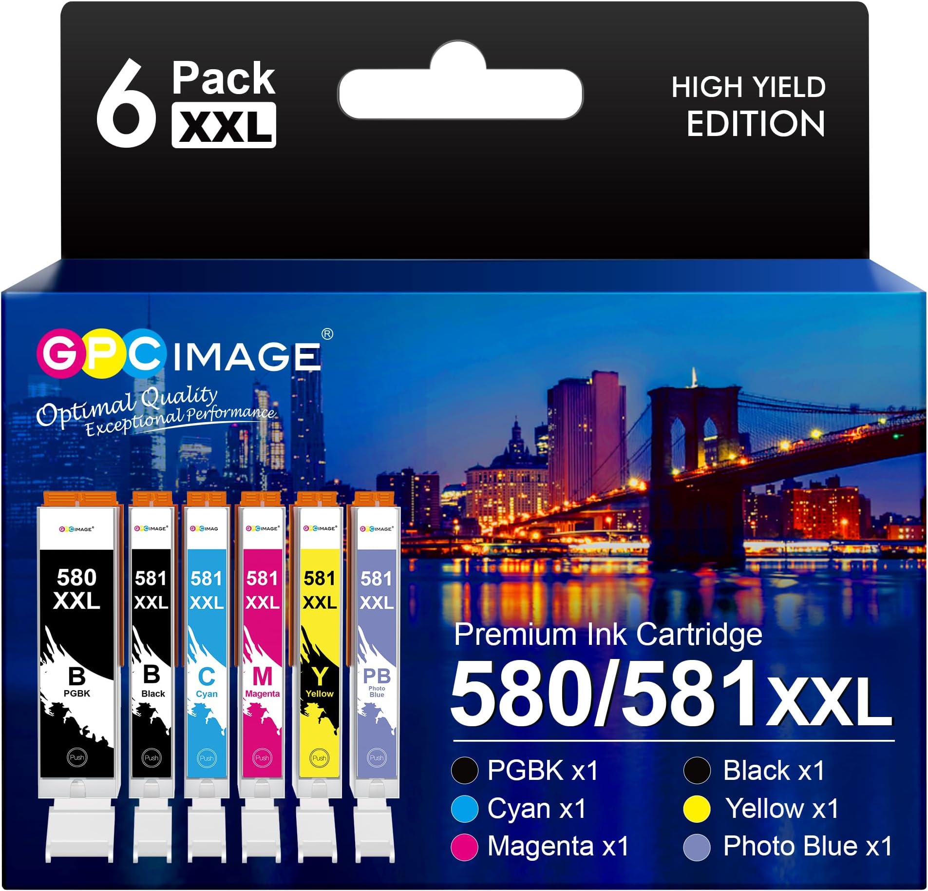 Canon Original PGI-580 PGBK, CLI-581 (C/M/Y/BK) Ink Cartridge - Black ...
