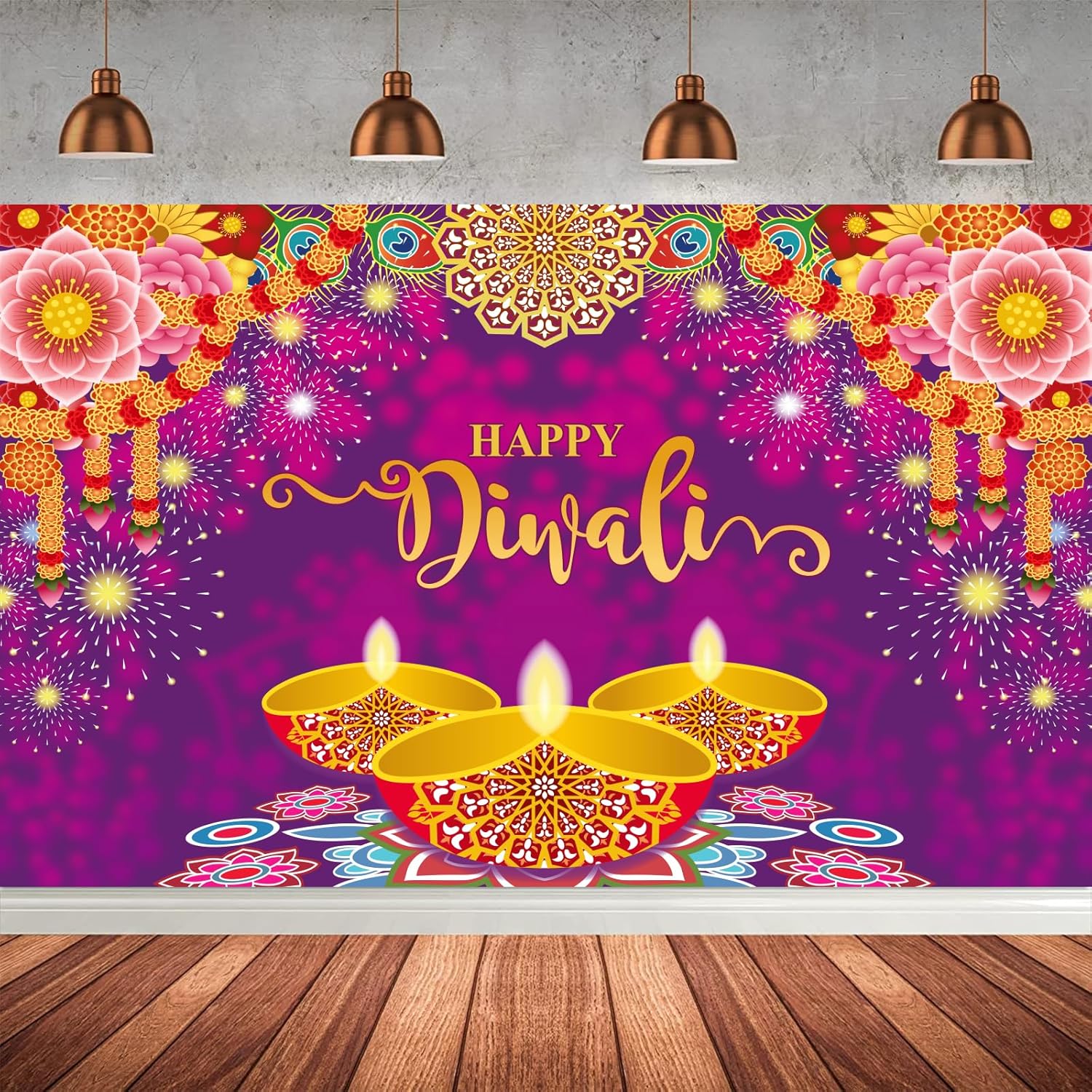 Amazon.com: Happy Diwali Banner Backdrop Decorations - Festival of ...