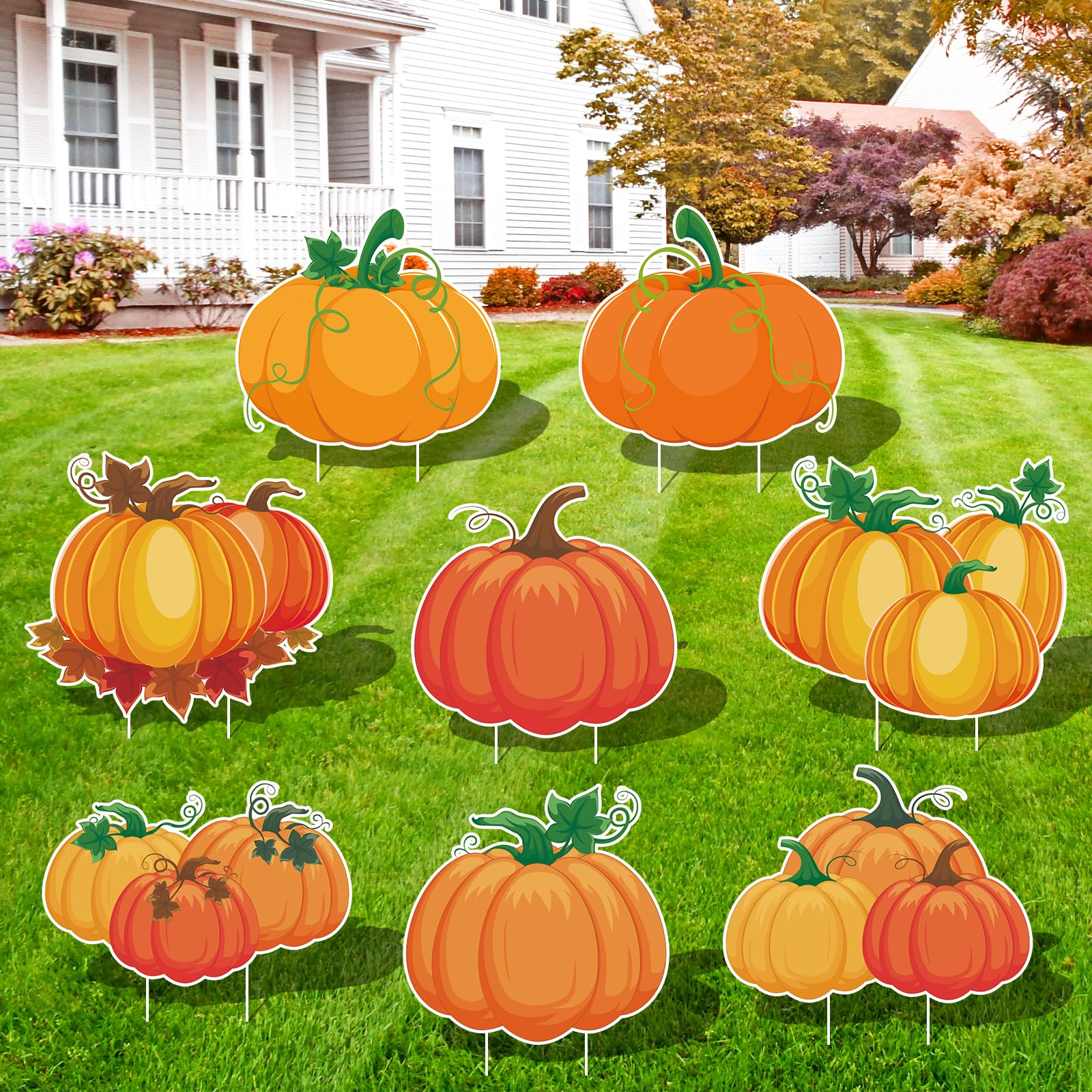 Amazon.com : Arosche Fall Yard Signs with Stakes Happy Fall ...