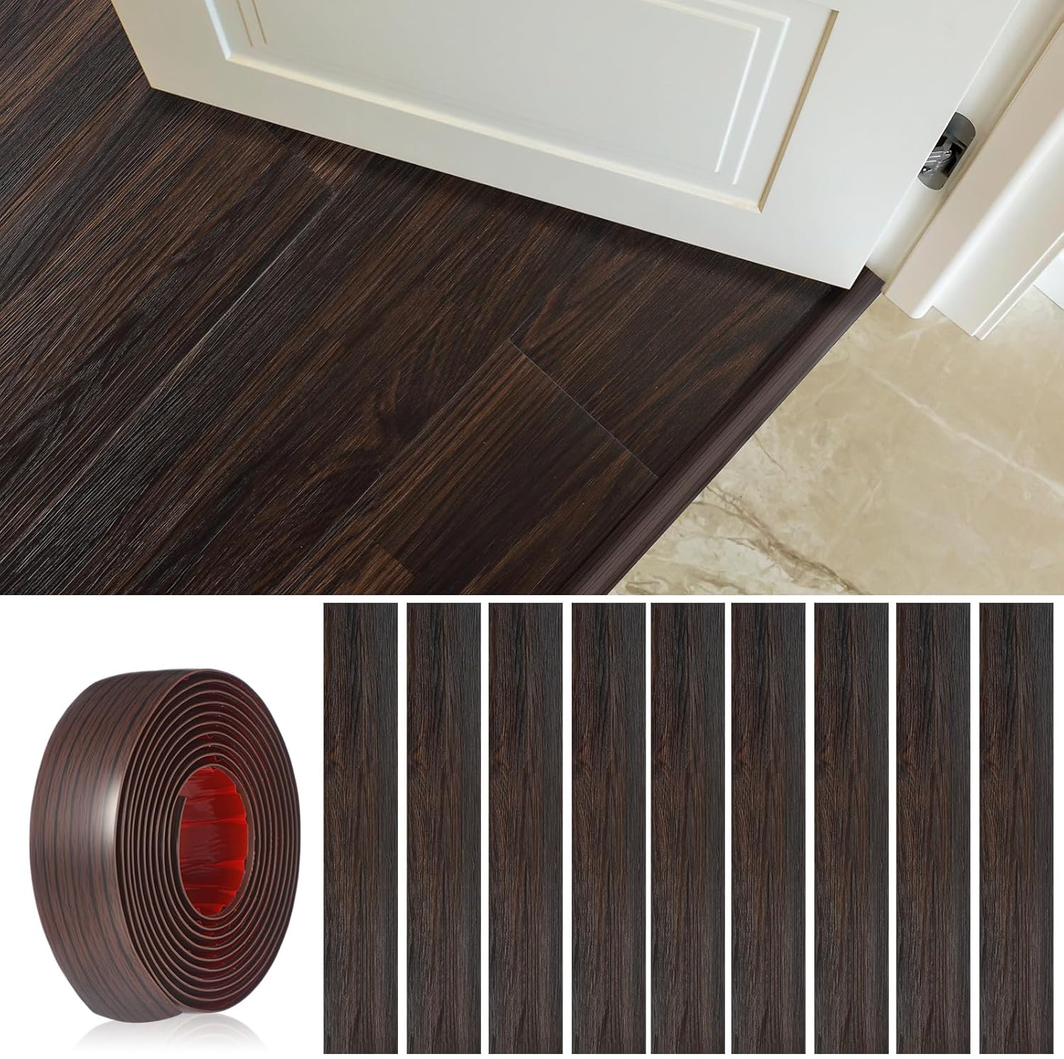 Sasylvia 50 Pcs Peel and Stick Floor Tile 36x6 Self Adhesive Vinyl ...