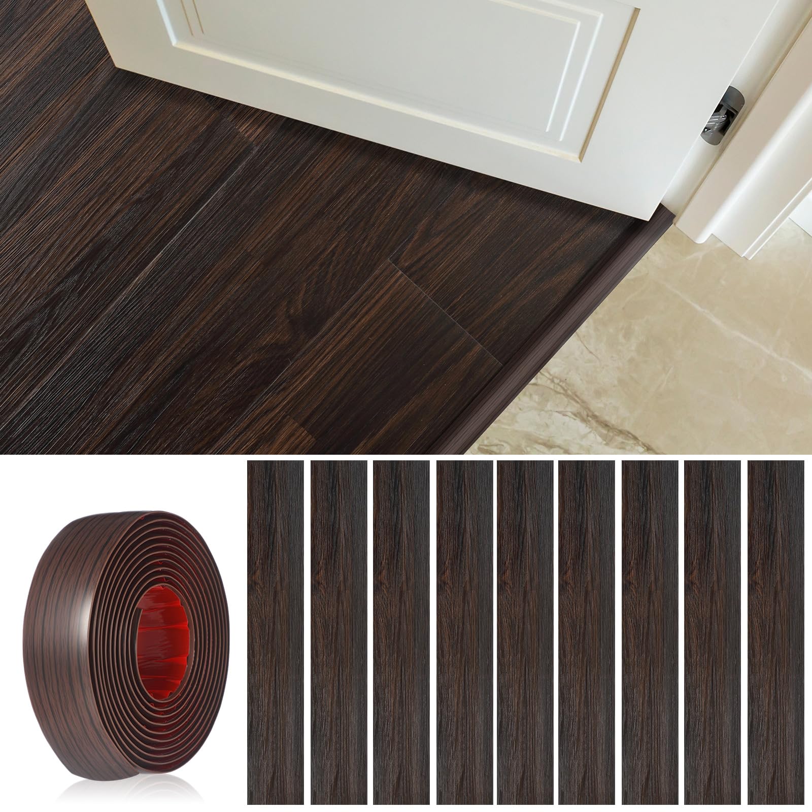 Sasylvia 50 Pcs Peel and Stick Floor Tile 36x6 Self Adhesive Vinyl ...