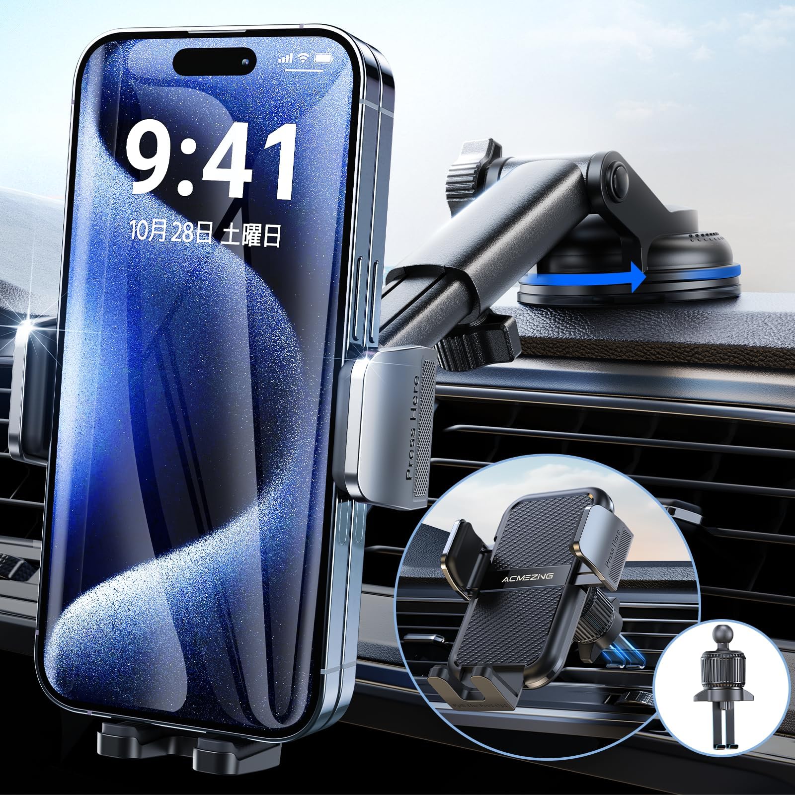 Amazon.co.jp: BIBIBO スズキ スペーシア MK53S 携帯ホルダー [純正OP 9インチHDディスプレイ搭載車対応] 新型 スペーシア 専用 スマホスタンド 車 スペーシア ...