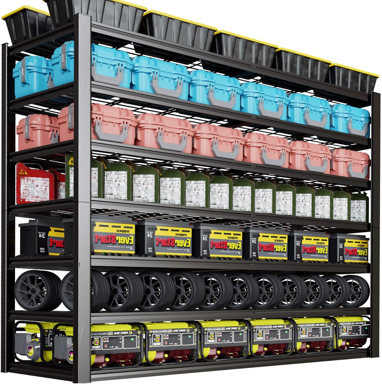 Amazon.com: PMKES 7 Tier Garage Shelving Heavy Duty,65" W Garage ...