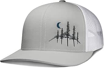 LARIX GEAR Trucker Hats for Men - Wild Moon (Silver White Hat) Blue ...