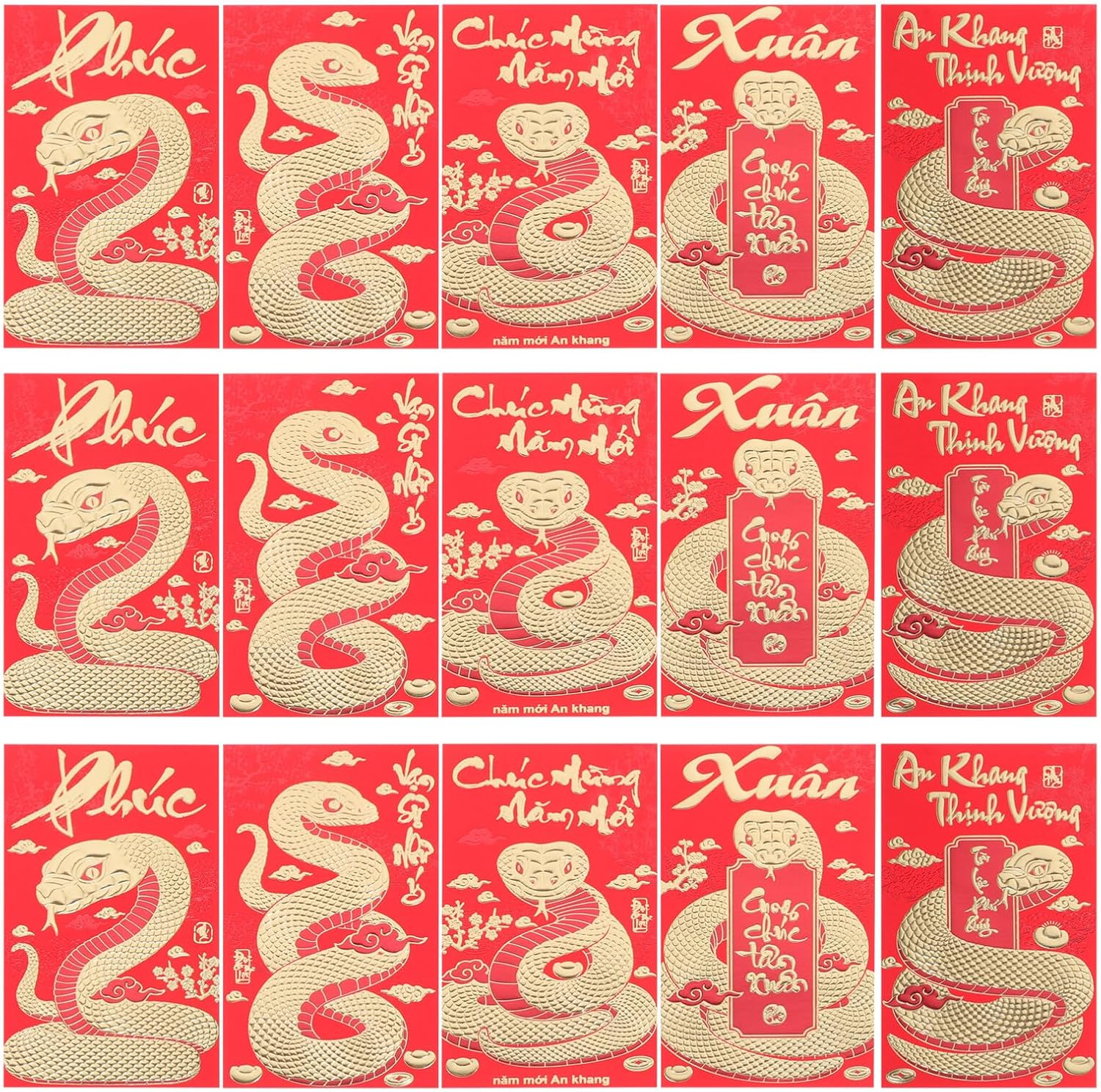 Amazon.com : COHEALI Chinese New Year Red Envelopes: 30pcs Snake Red ...