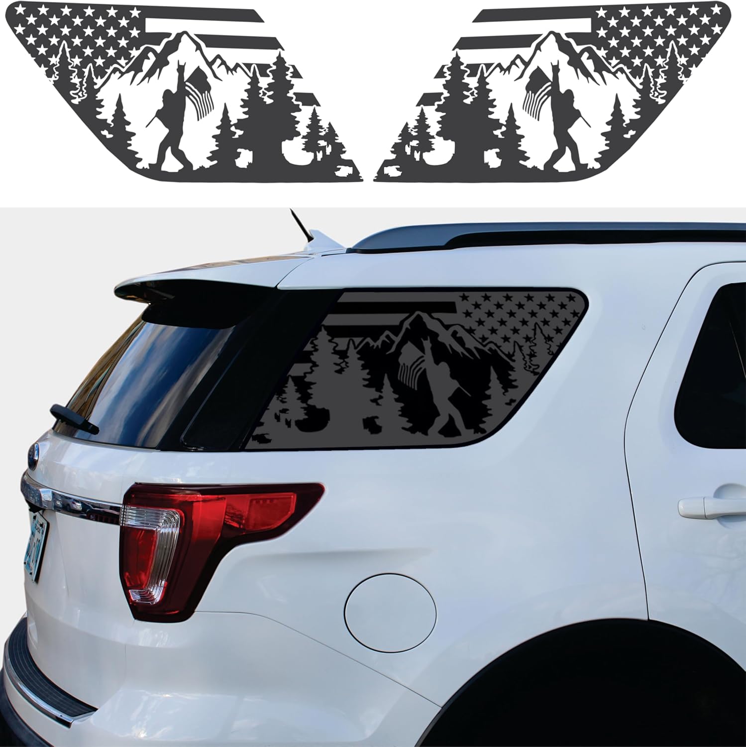 Amazon.com: Compatible with Ford Explorer 2011-2019 | Precut US Flag ...