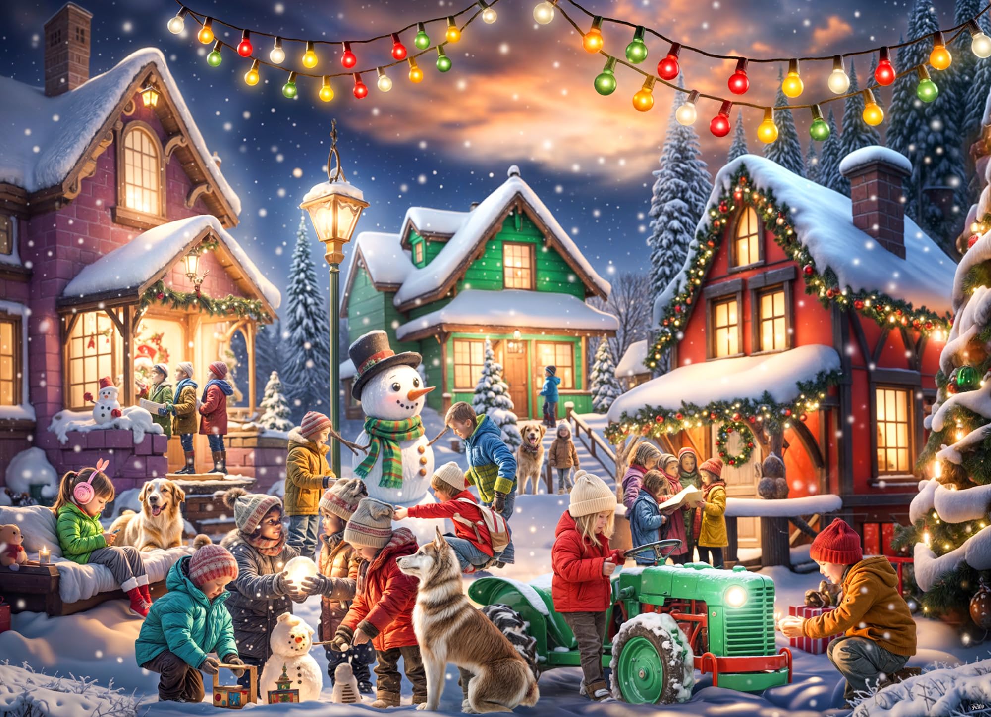 Amazon.com: Yuletide Village Christmas Jigsaw Puzzle 1000 Piece by ...