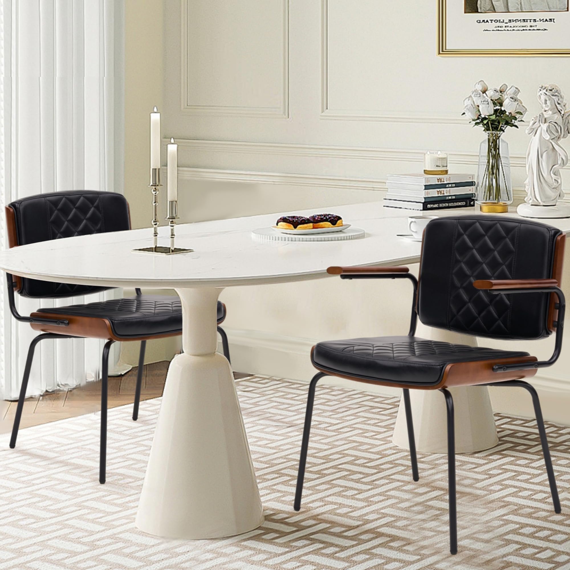 Amazon.com - iMenting Dining Chairs Set of 2, Modern Leather ...