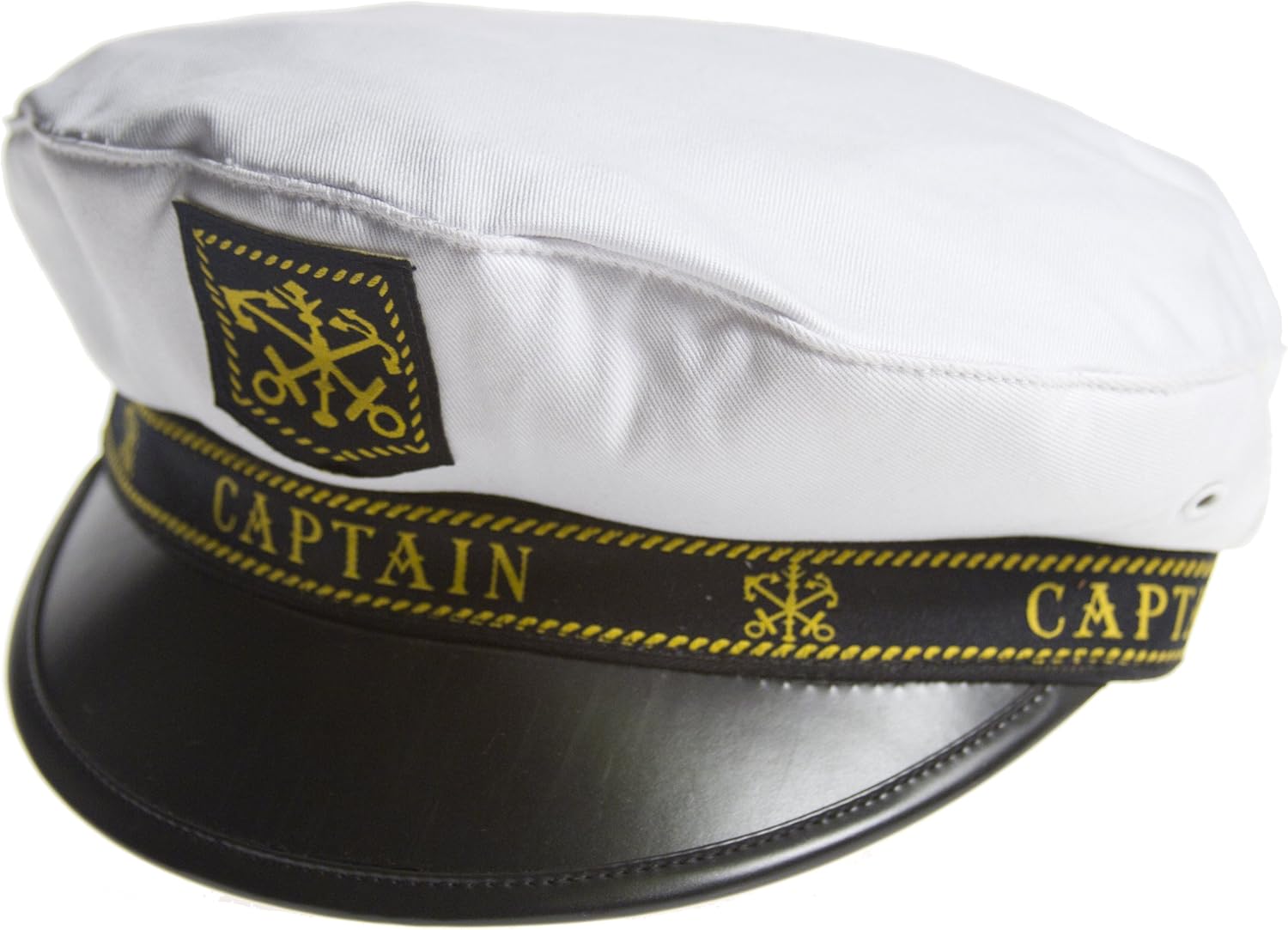 GreekInternetMarket Greek Captain's Cap - White - One Size Fits All at ...