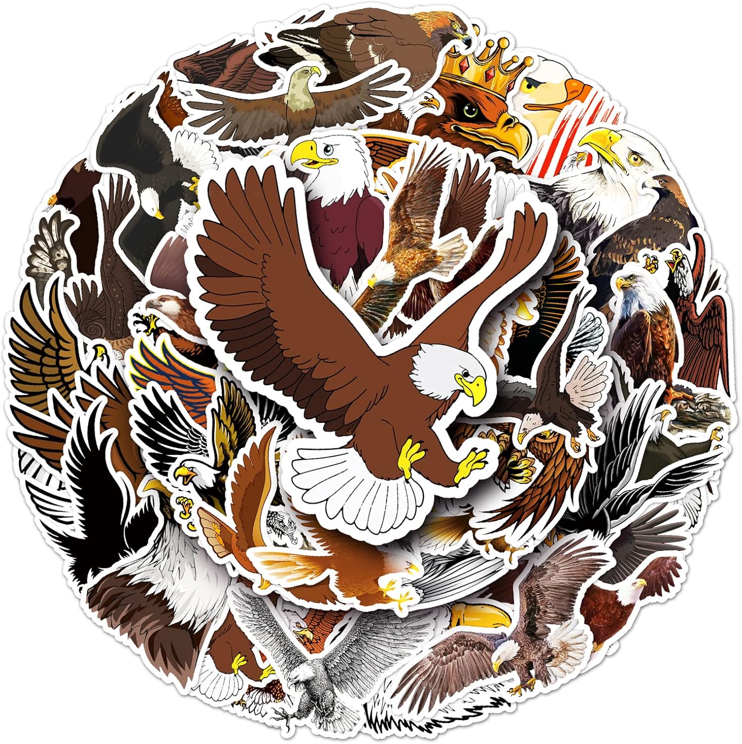 Amazon.com: Bald Eagle Stickers 50 Pcs, Cool Animal Vinyl Decals ...