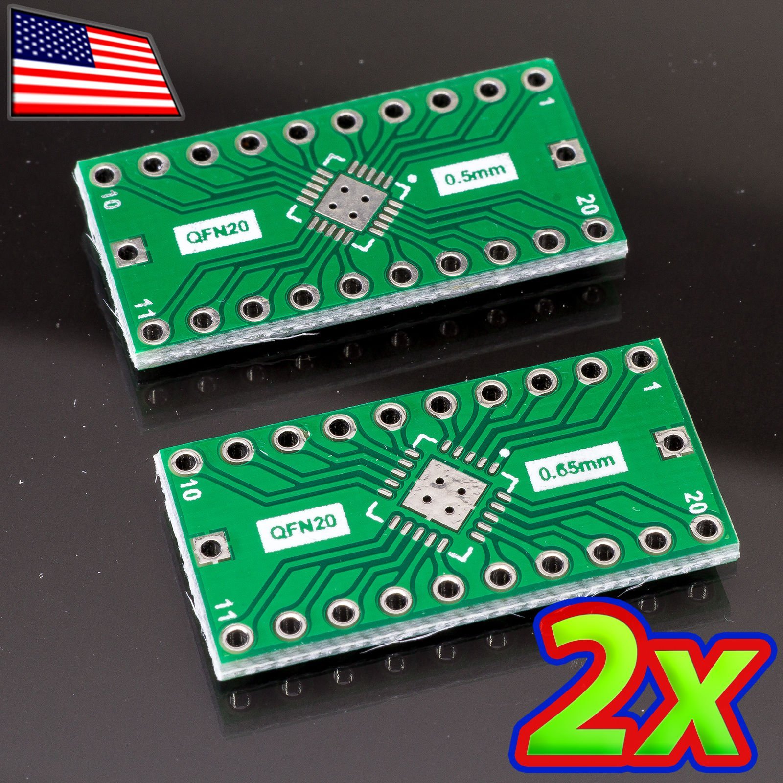Buy UPGRADE INDUSTRIES [2X] Double Sided QFN-20 to DIP-20 Adapter ...