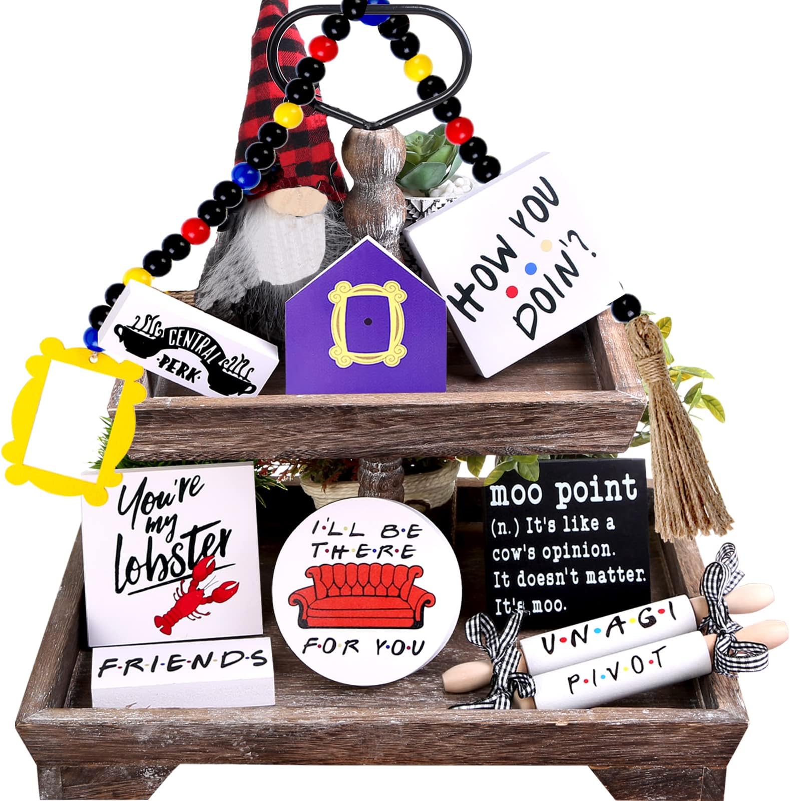 Amazon.com: 10Pcs Tiered Tray Decor Set,Funny TV Show Merchandise ...