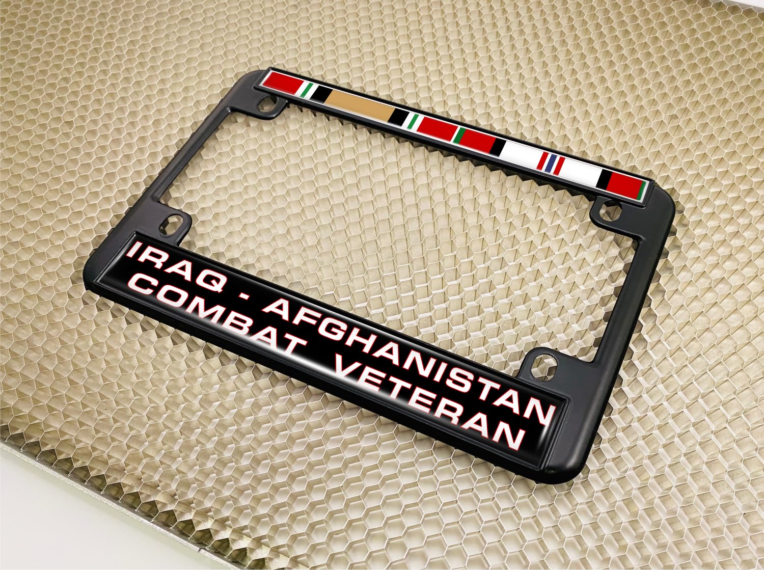 Motorcycle Metal License Plate Frame Frame with Iraq |Afghanistan ...
