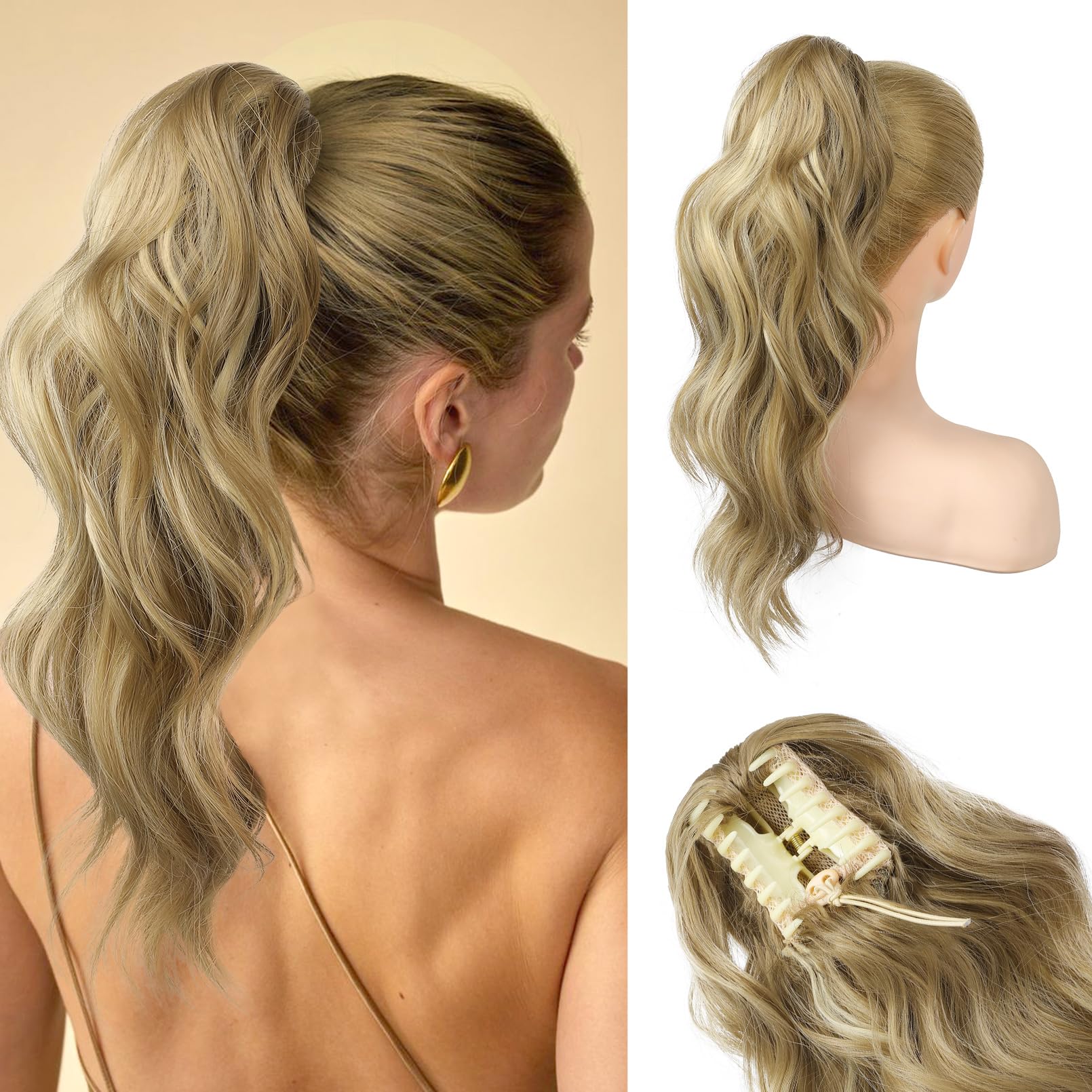 Amazon.com : HOOJIH Clip in Ponytail Extension, Ponytail Extension 18 ...