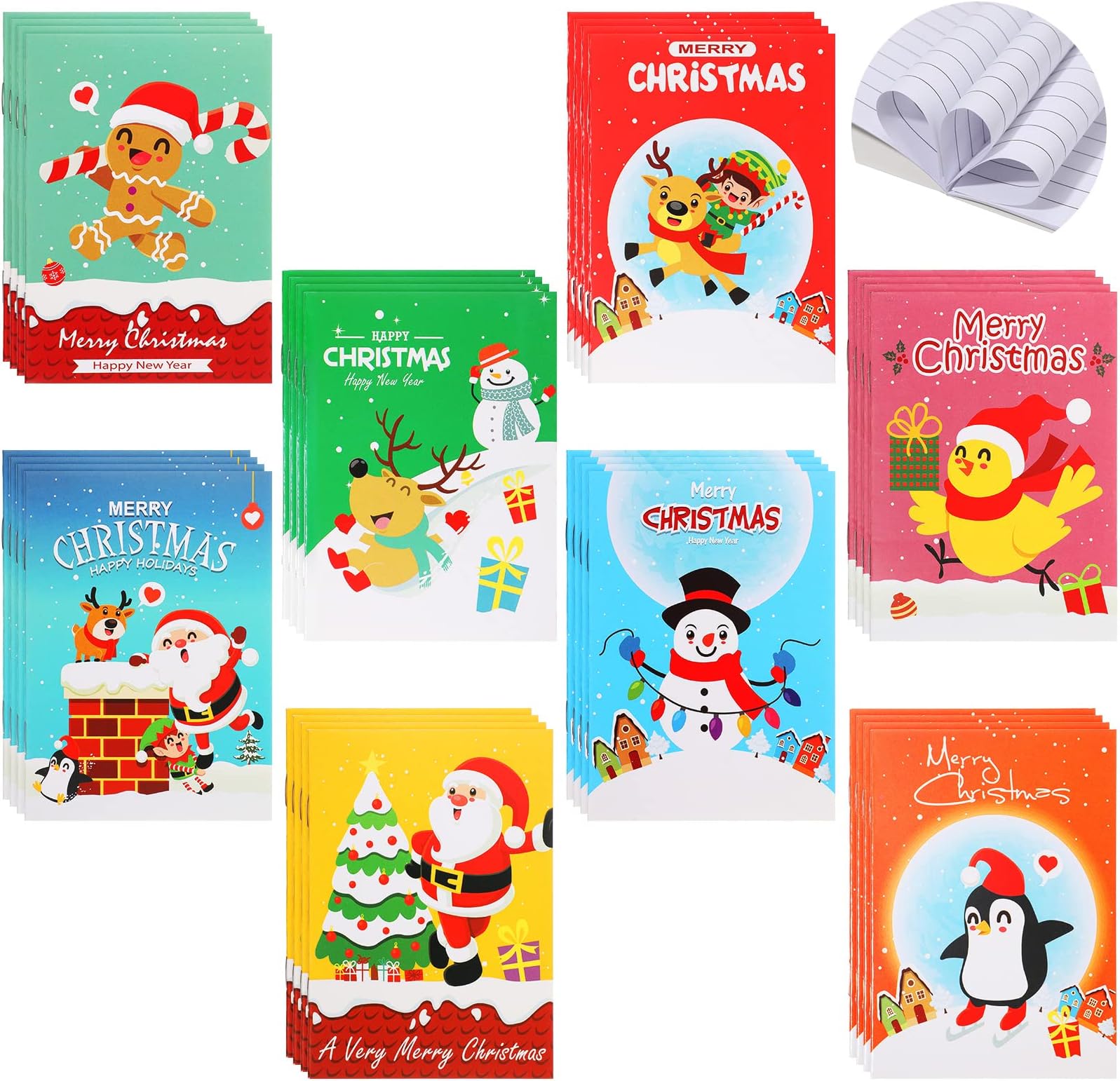 Amazon.com : Christmas Mini Notebook Christmas Mini Memo Pad Notepads ...