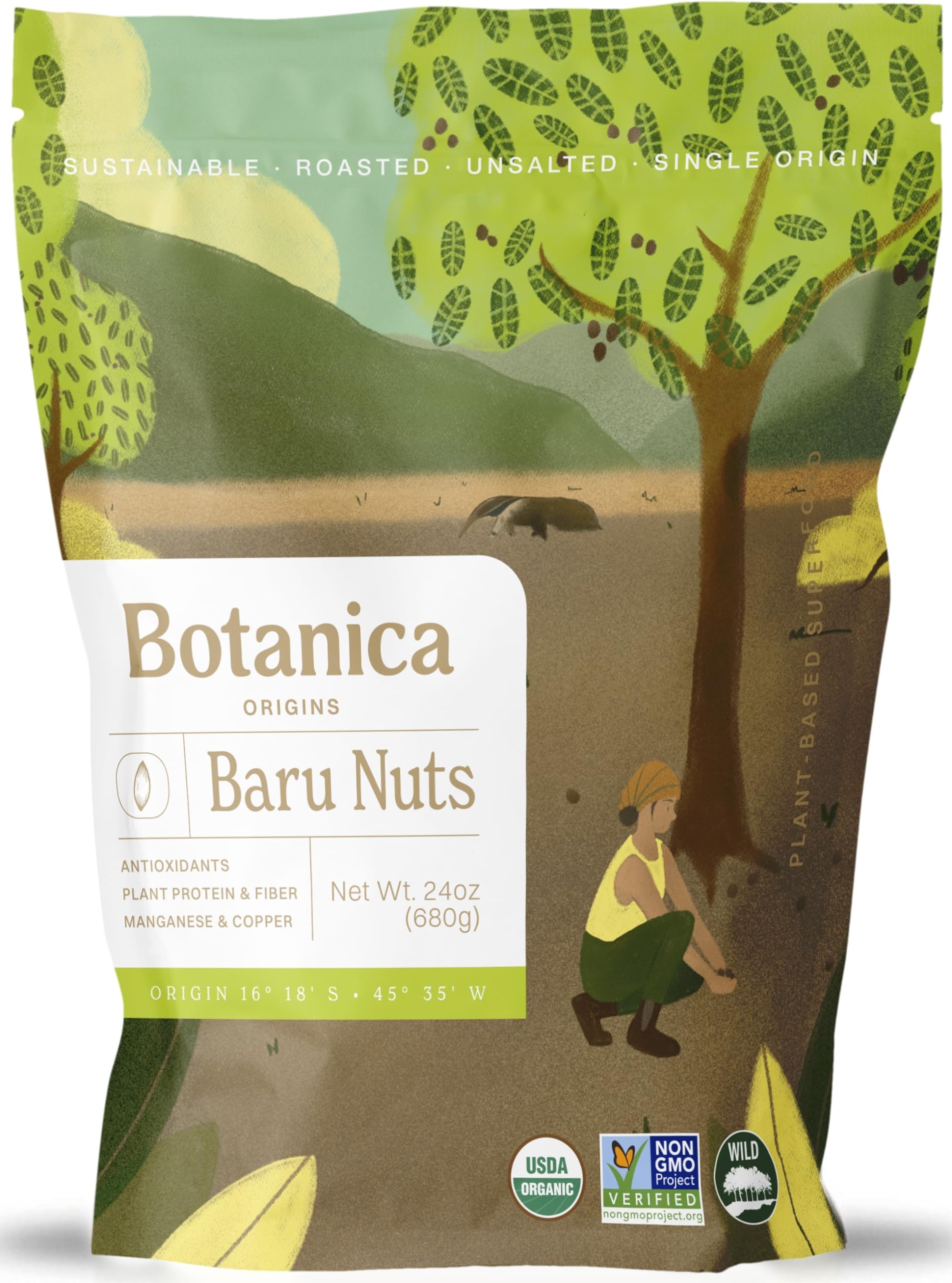 Amazon.com : Organic Baru Nuts, 24 oz | Organic | Roasted | Unsalted ...