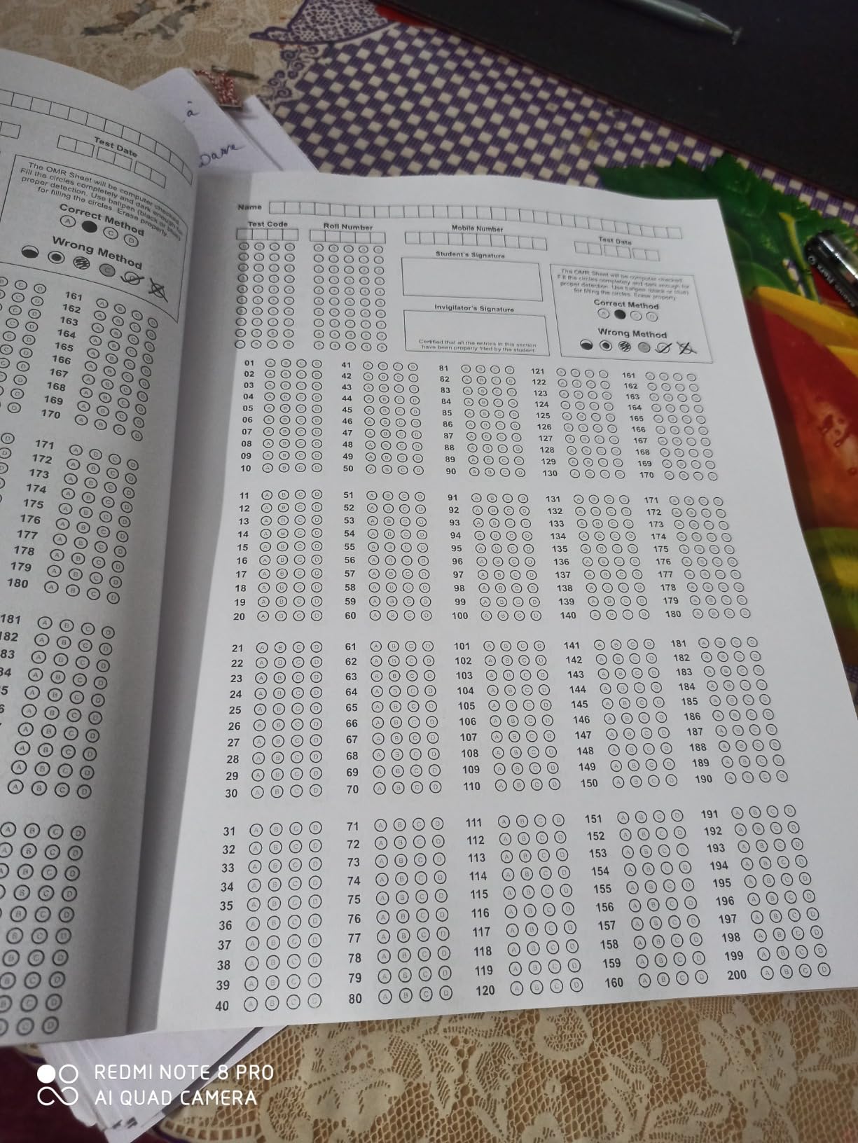 Buy OMR Sheet for all competitive exams - 200 sheets, 200 MCQs each ...