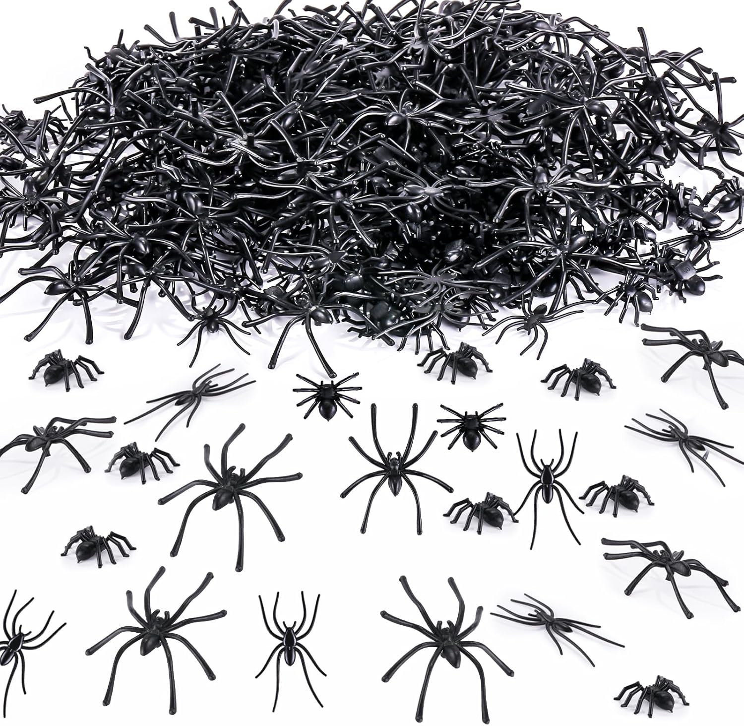 Amazon.com: GlyinnHe 240 Pieces Realistic Plastic Spiders 3 Sizes Small ...