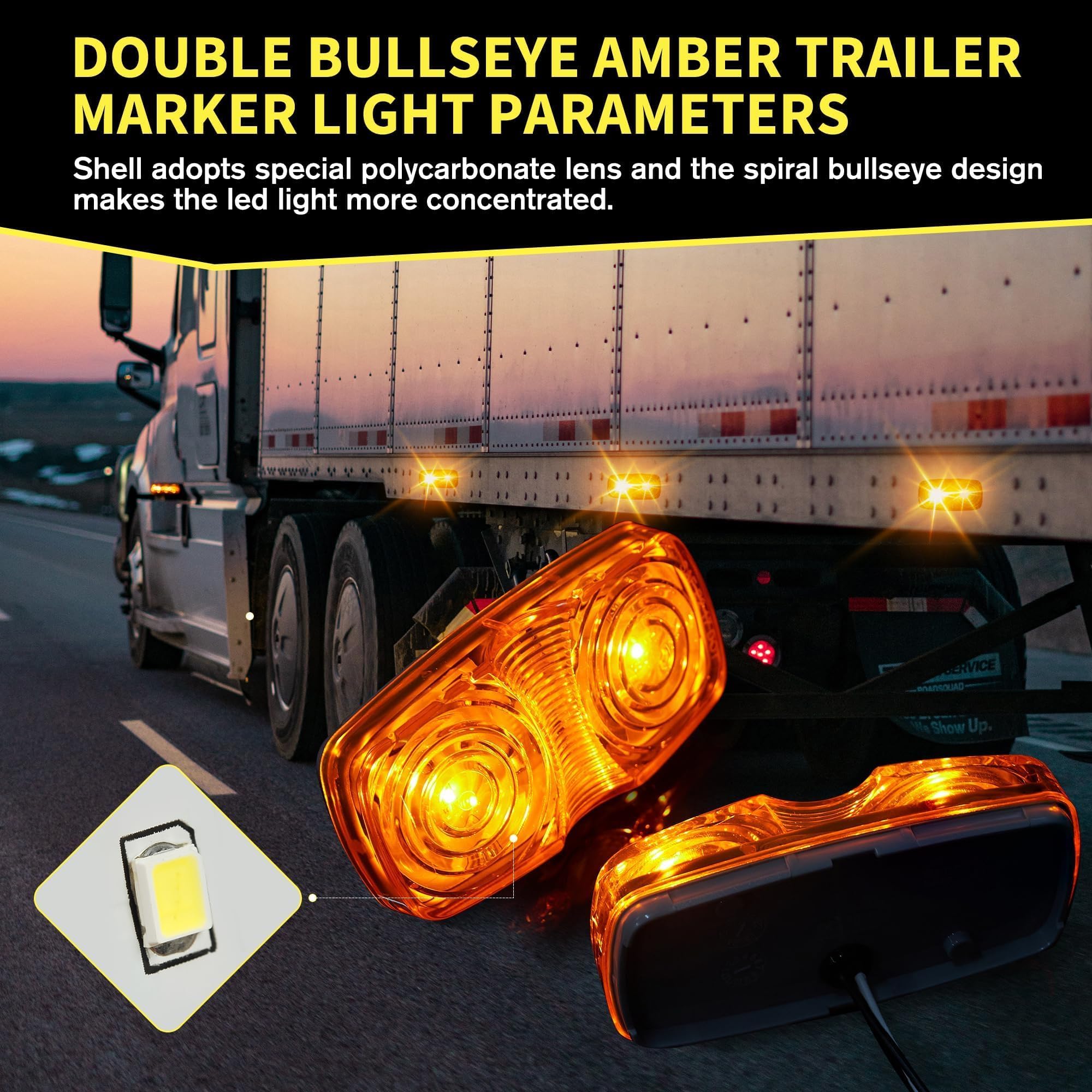 Snapklik.com : 2PCS Double Bullseye RV Marker LED Lights DOT Certified ...