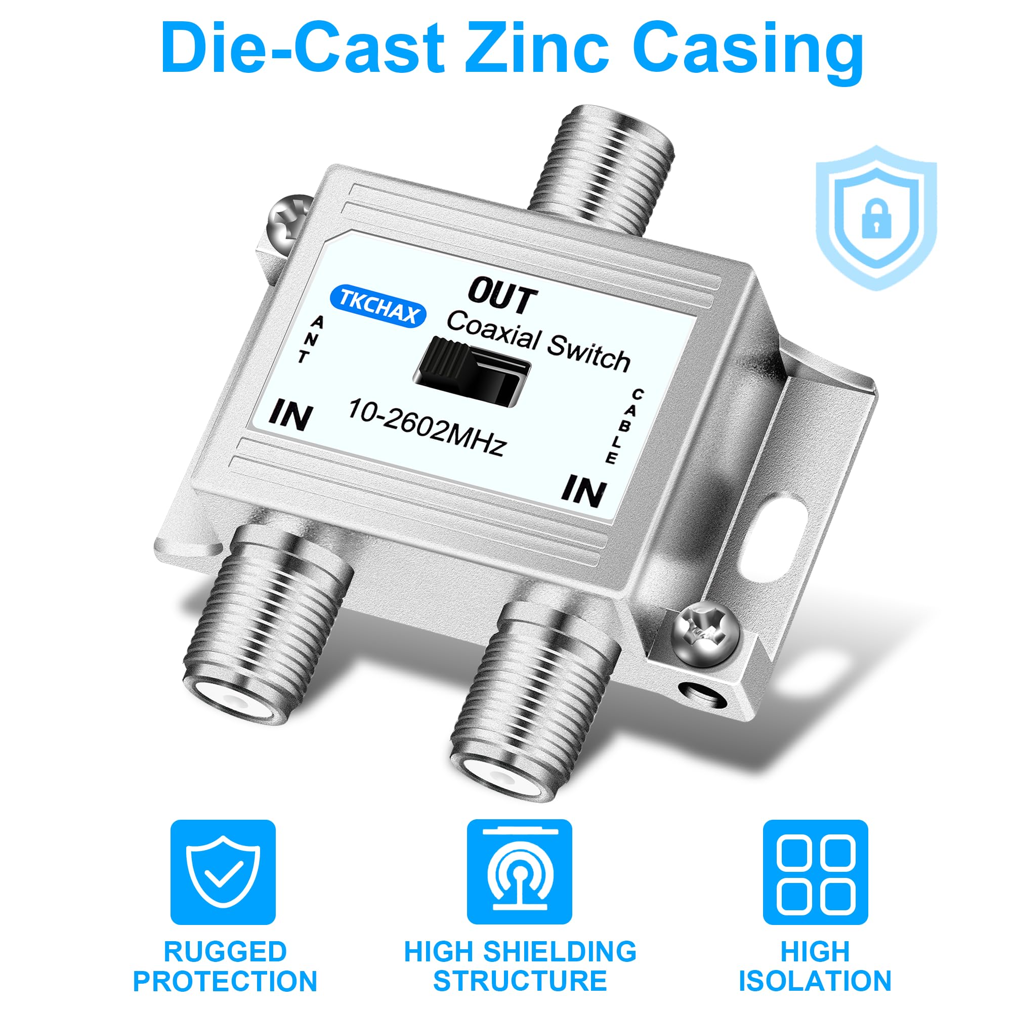 Snapklik.com : TKCHAX 2 Way Coaxial Cable AB Switch 10-2602MHz