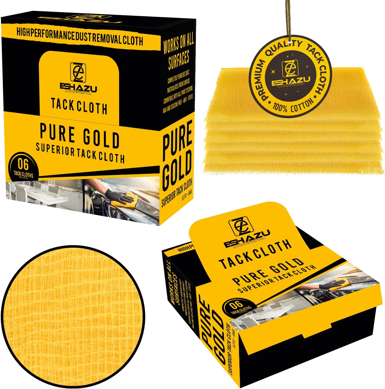 Cloth - 12 Count, 1pc per Bag, 18"x36" Tack Cloth for Woodworking, Tack ...