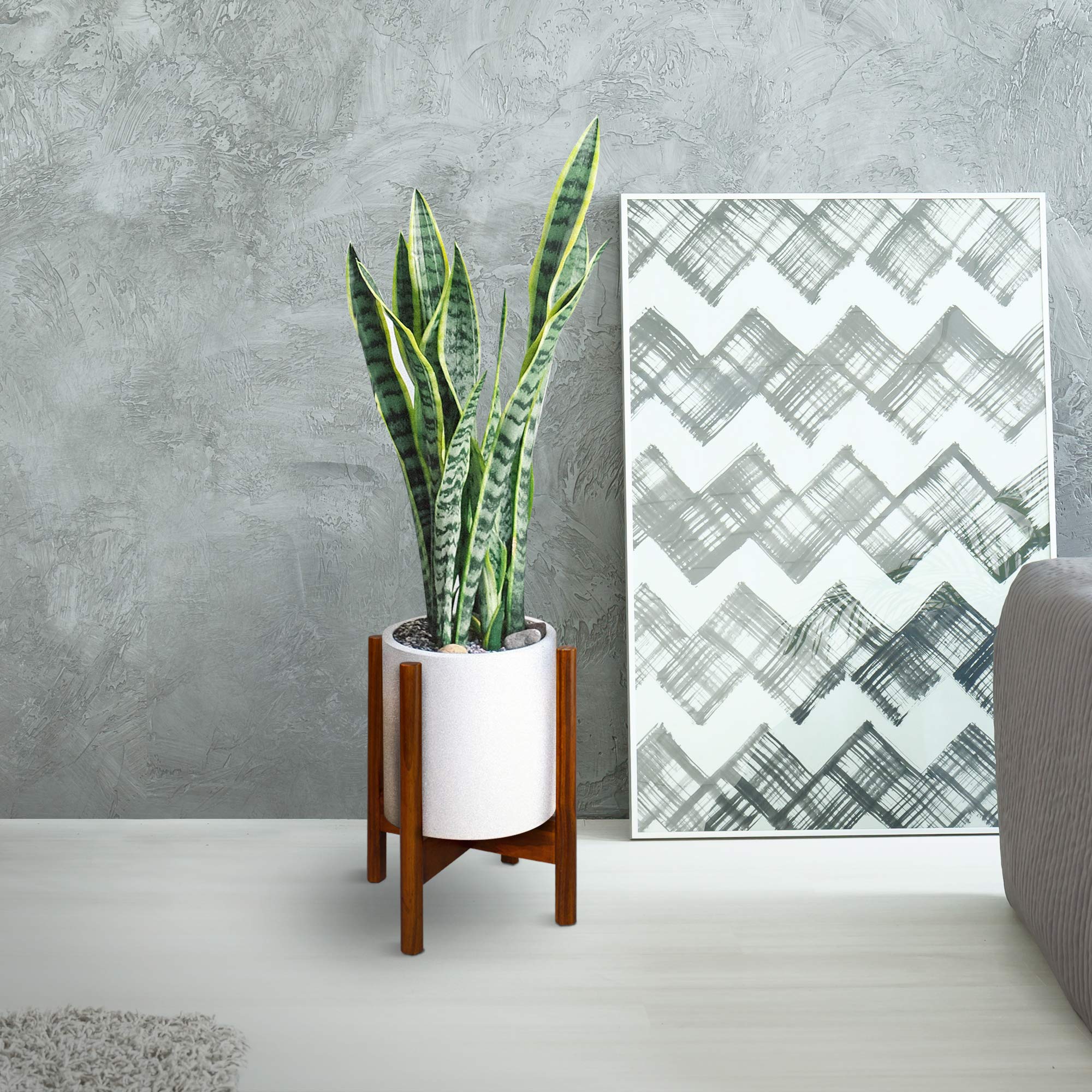 Snapklik.com : Casual Home Mid-Century Modern Wood Display, Fit Pot NOT ...