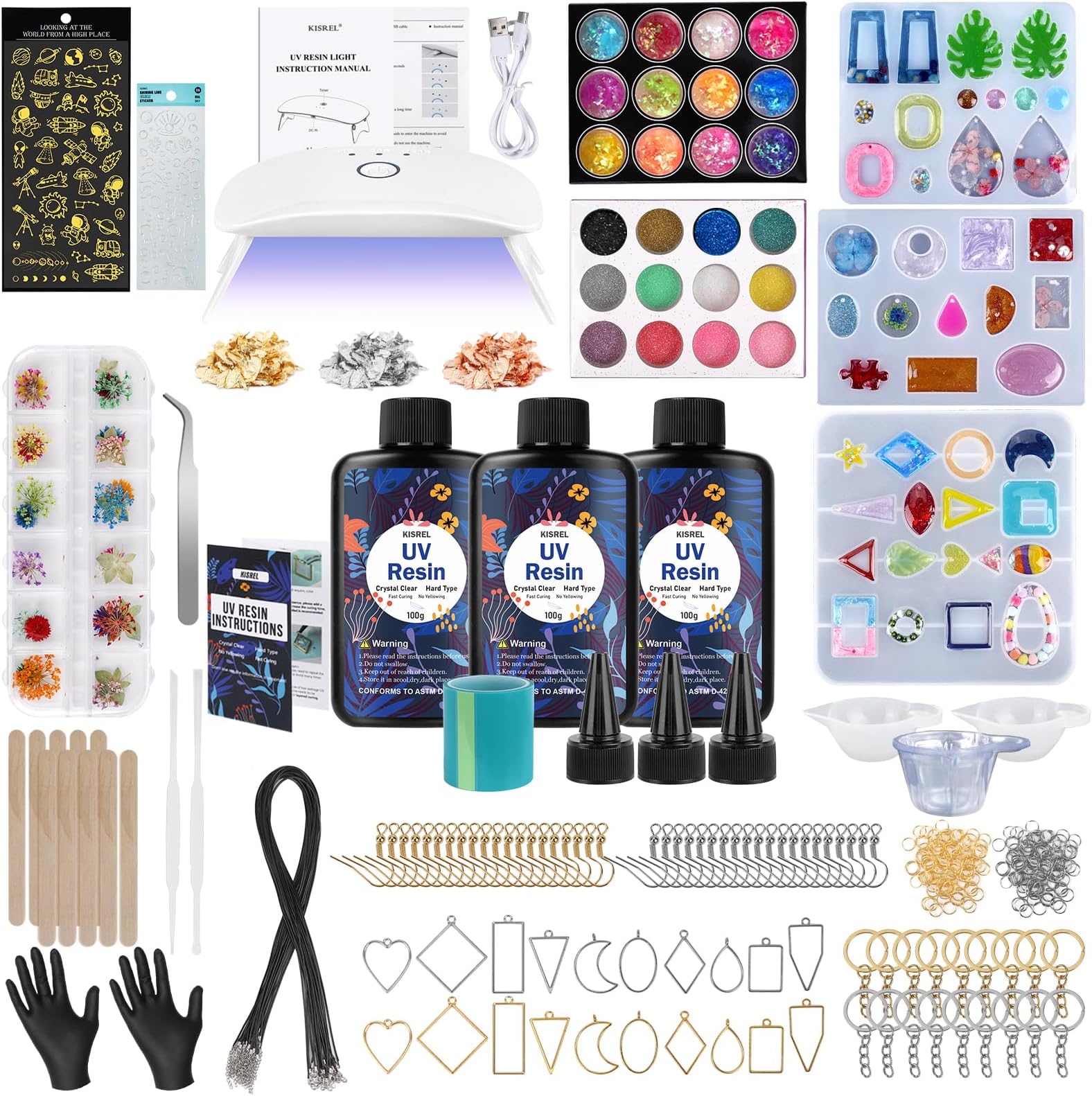 Amazon.com: Cayway Earring Resin Moulds Kit, 6 PCS Geometry Shape ...