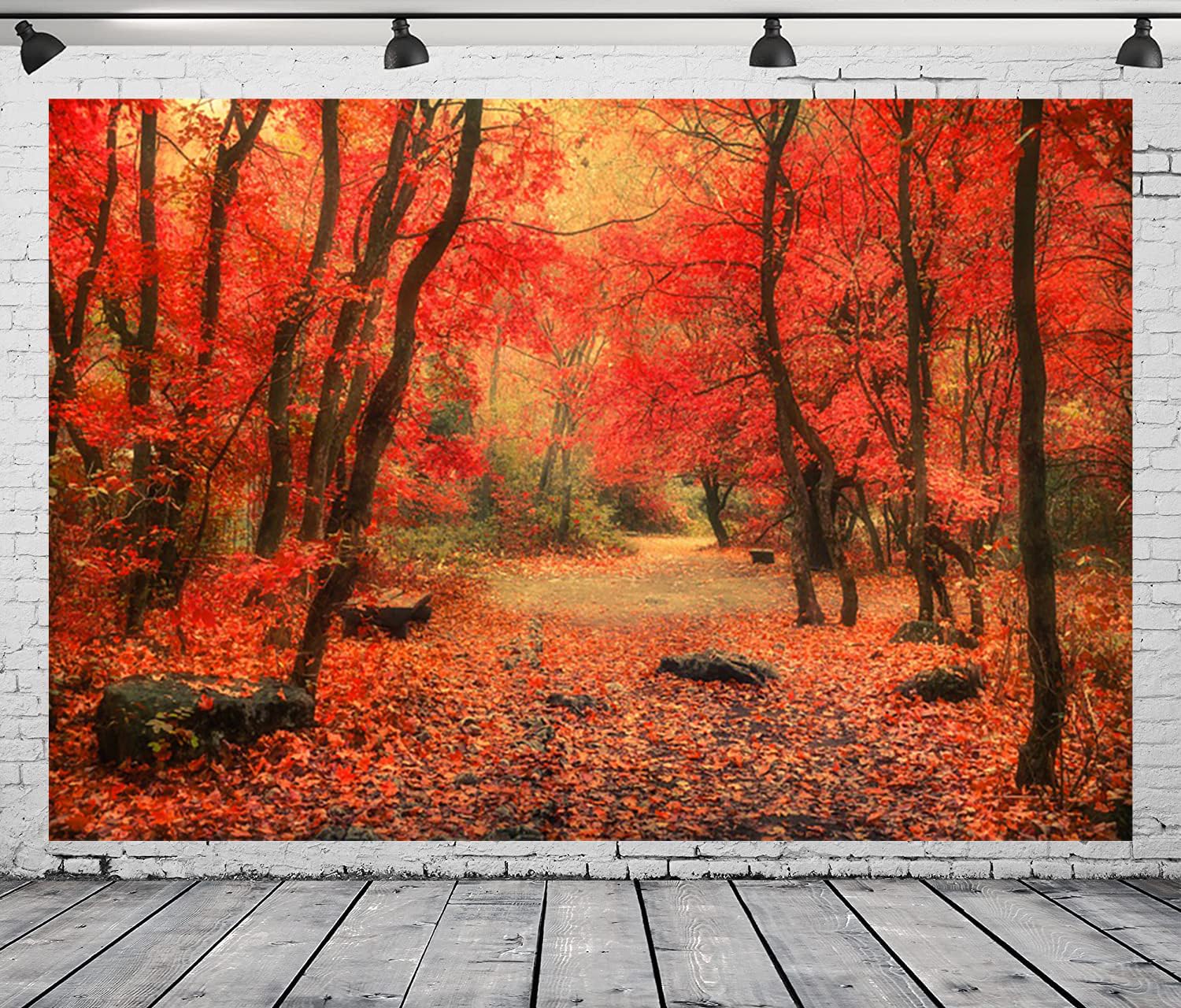 Red Autumn Trees And Leaves