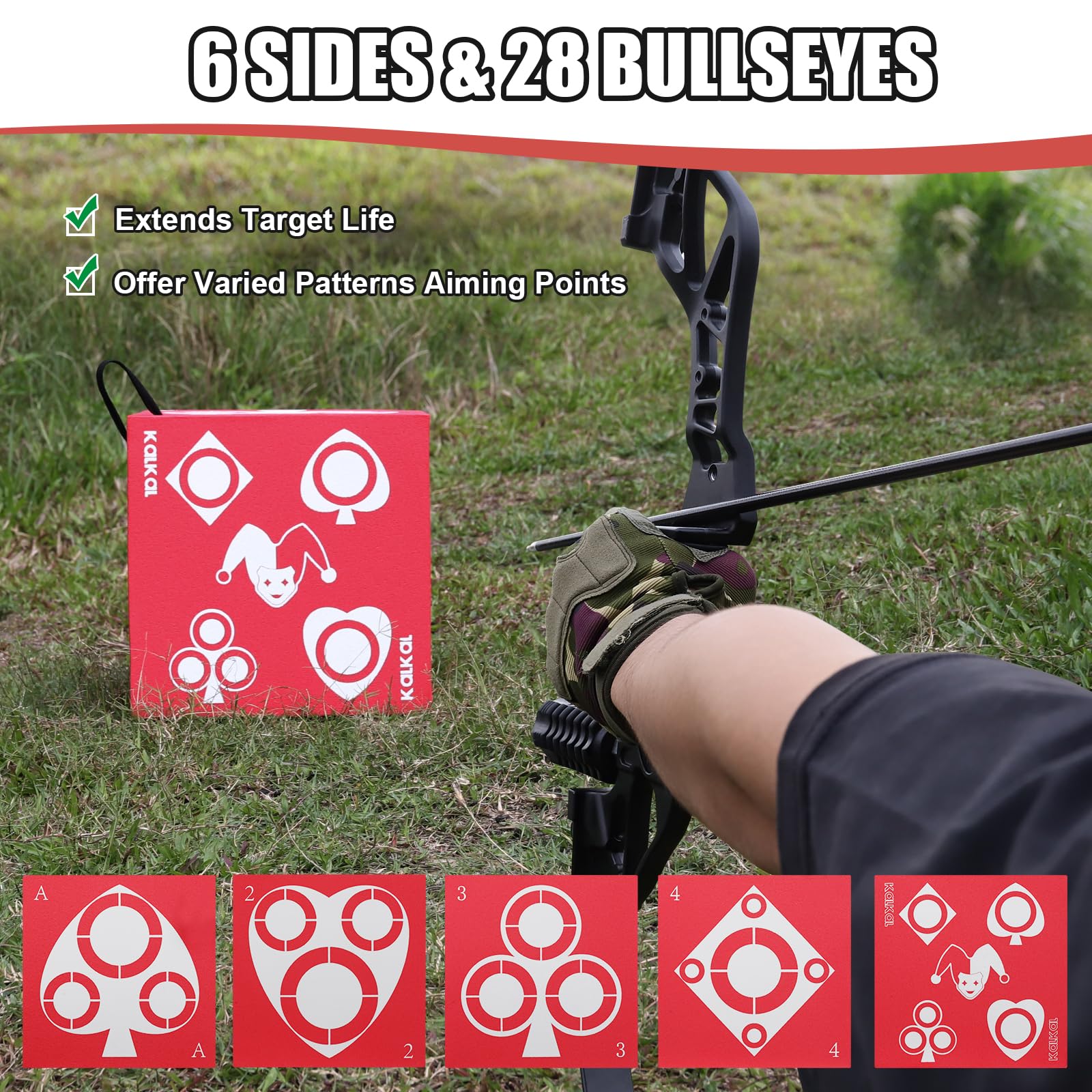 Snapklik.com : Kalkal Archery Target, 6 Side Foam Archery Target Block
