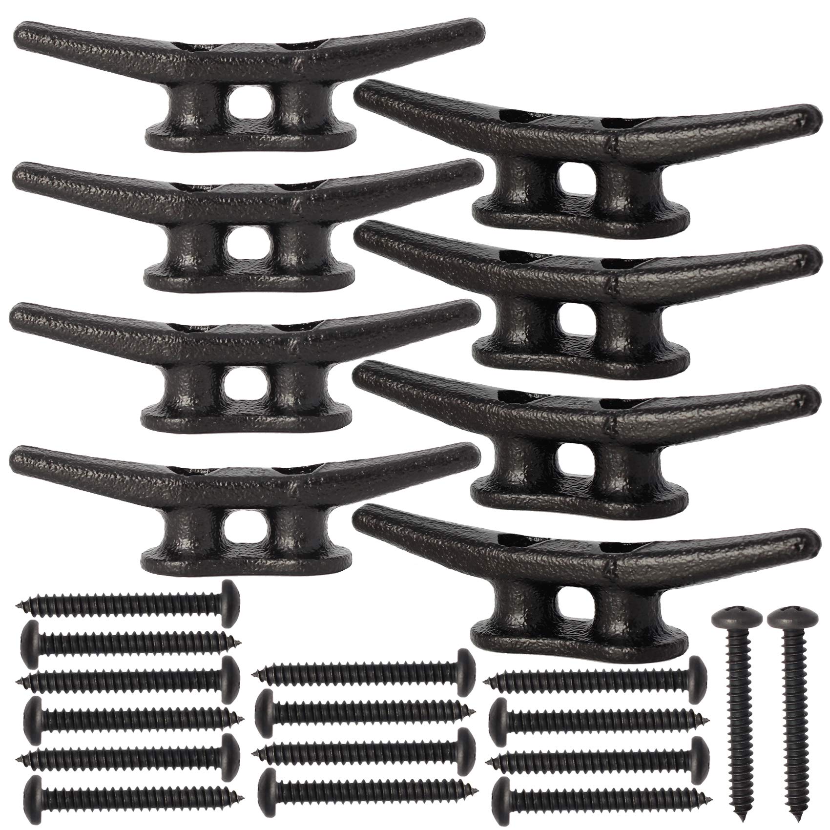 Snapklik.com : 4 Inch Electrophoretic Coated Black Dock Cleats Boat ...