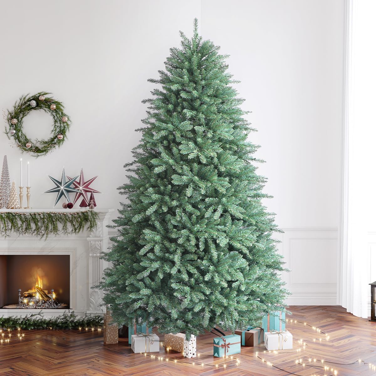 Amazon.com: OasisCraft 9 Foot Christmas Tree, Full Premium Hinged Blue ...