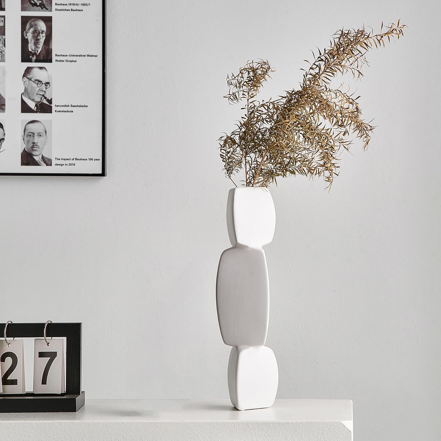 Amazon.com: Unique Ceramic Vase Calming Stacking Stone Bud Vase for ...