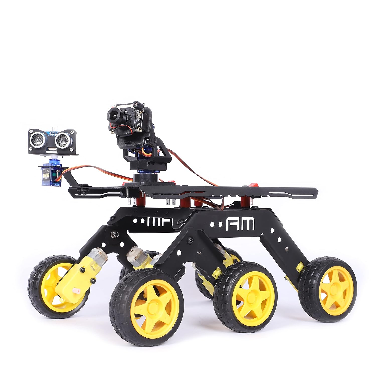 AM ROBOTICS Metal 6 Wheel Drive Chassis with Pan Tilt for DIY Robotics ...