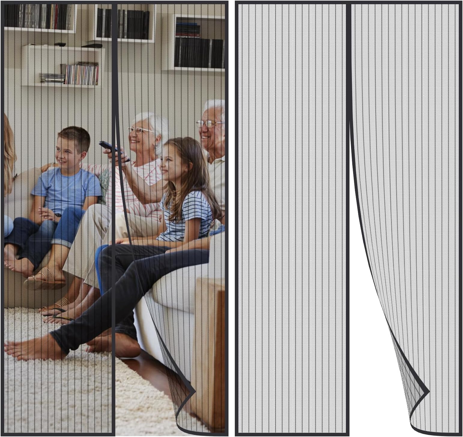 RnCop Magnetic Screen Door fits Door up to 90 ×210cm, Heavy Duty Fly ...