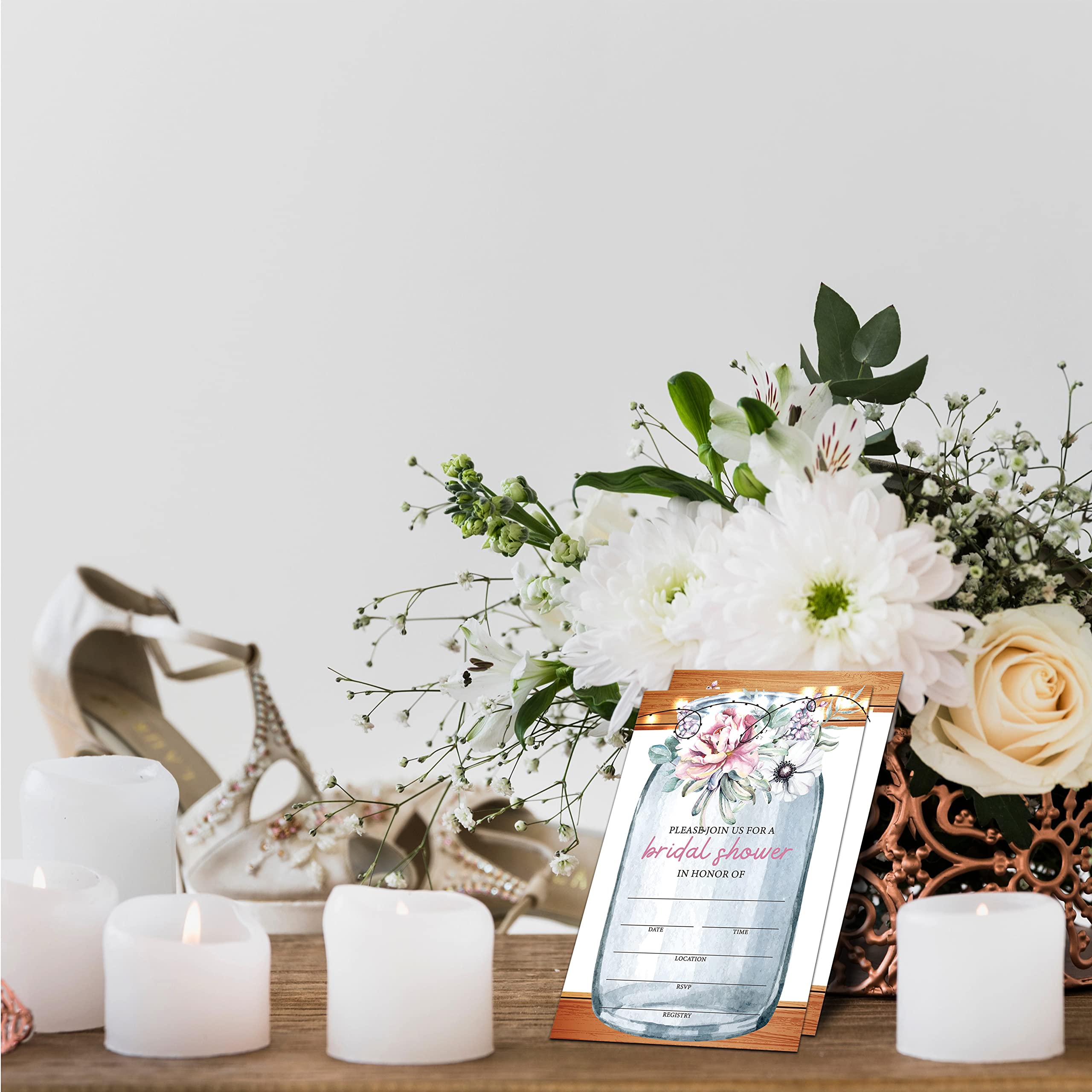 Country wedding invitations mason jars | Honestweddingadvice.com