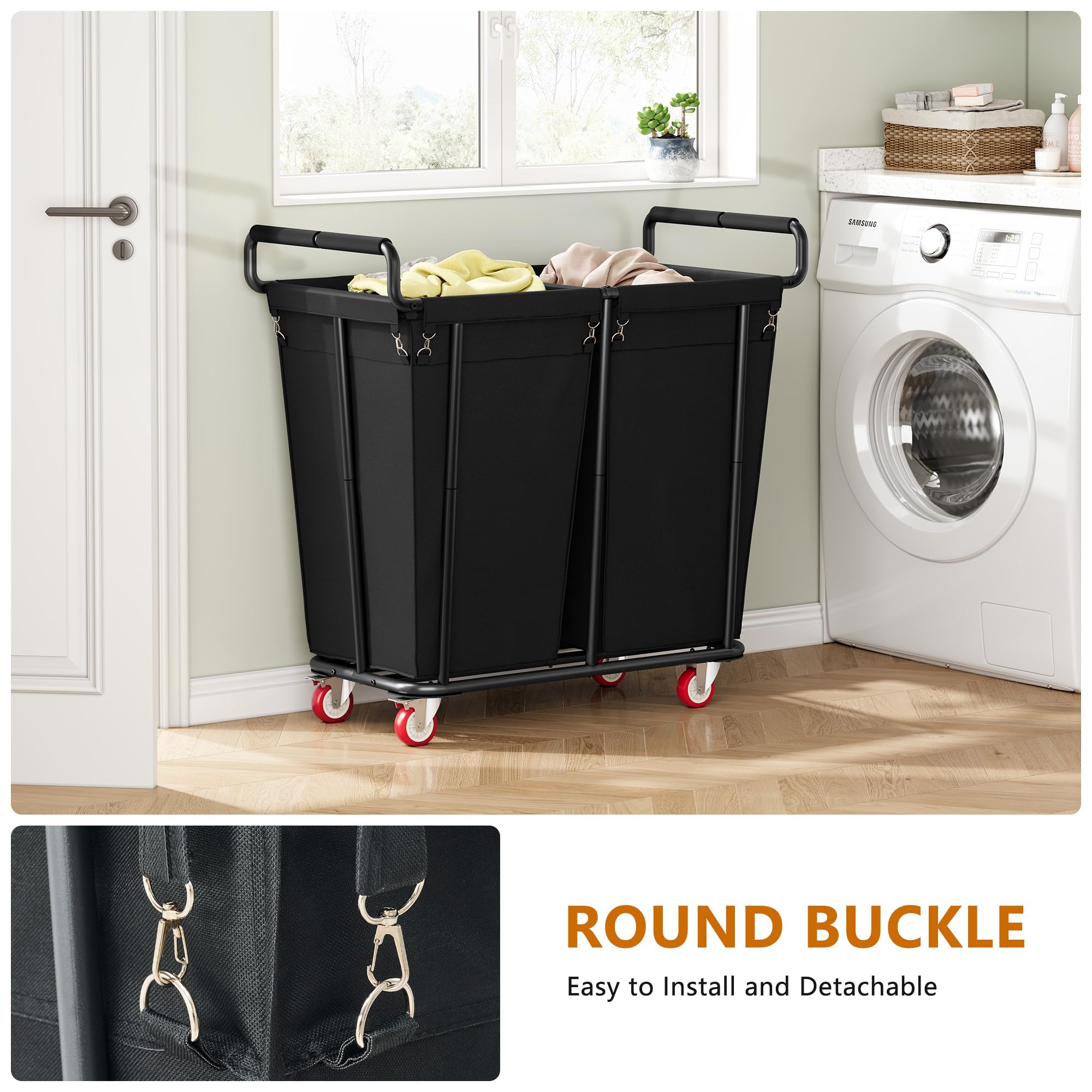 Snapklik.com : 2 Section Laundry Hamper