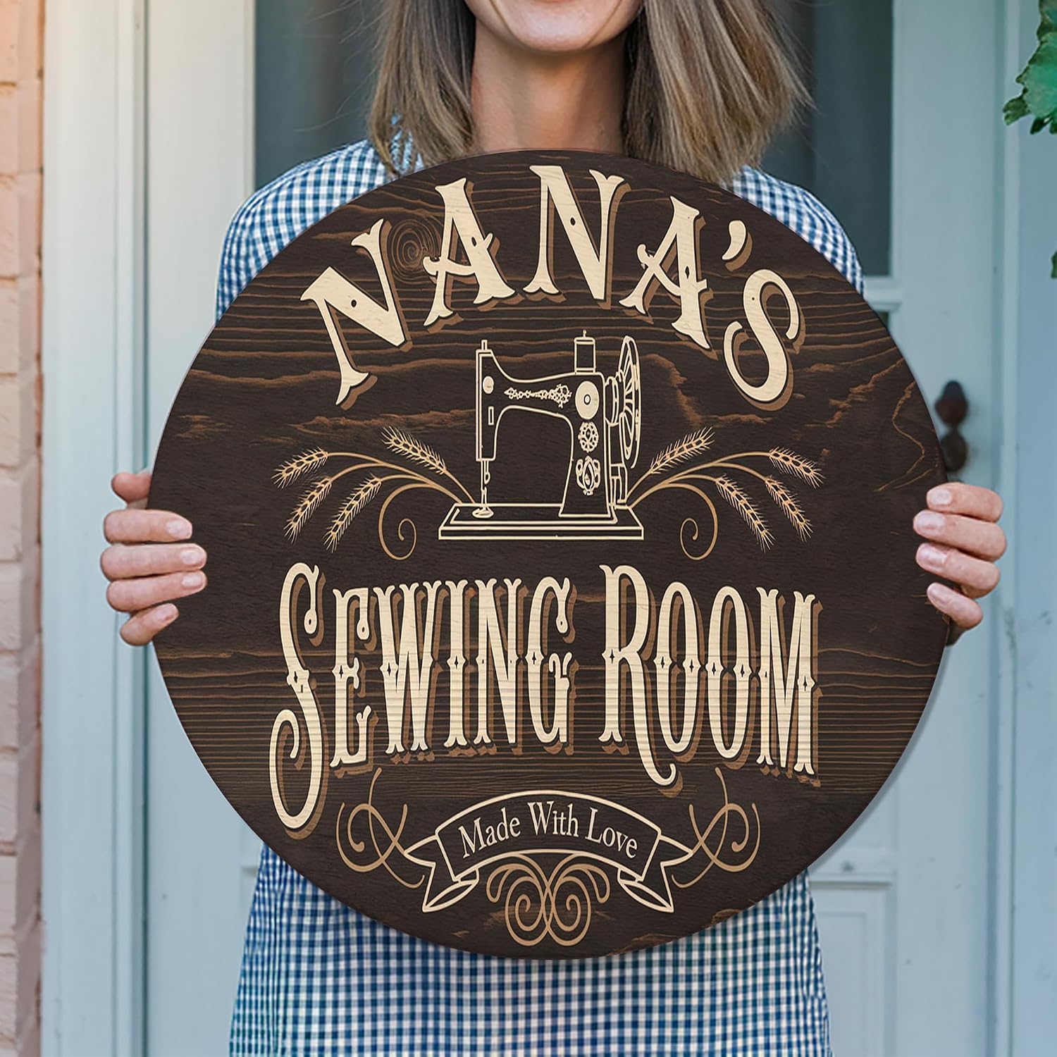 Amazon.com: Custom Quilting Wooden Sign Sewing Machine Personalized ...