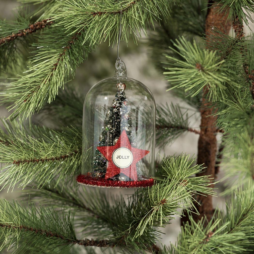 Amazon.com: Ragon House Glass Dome Christmas Tree Ornament Set/2 : Home ...