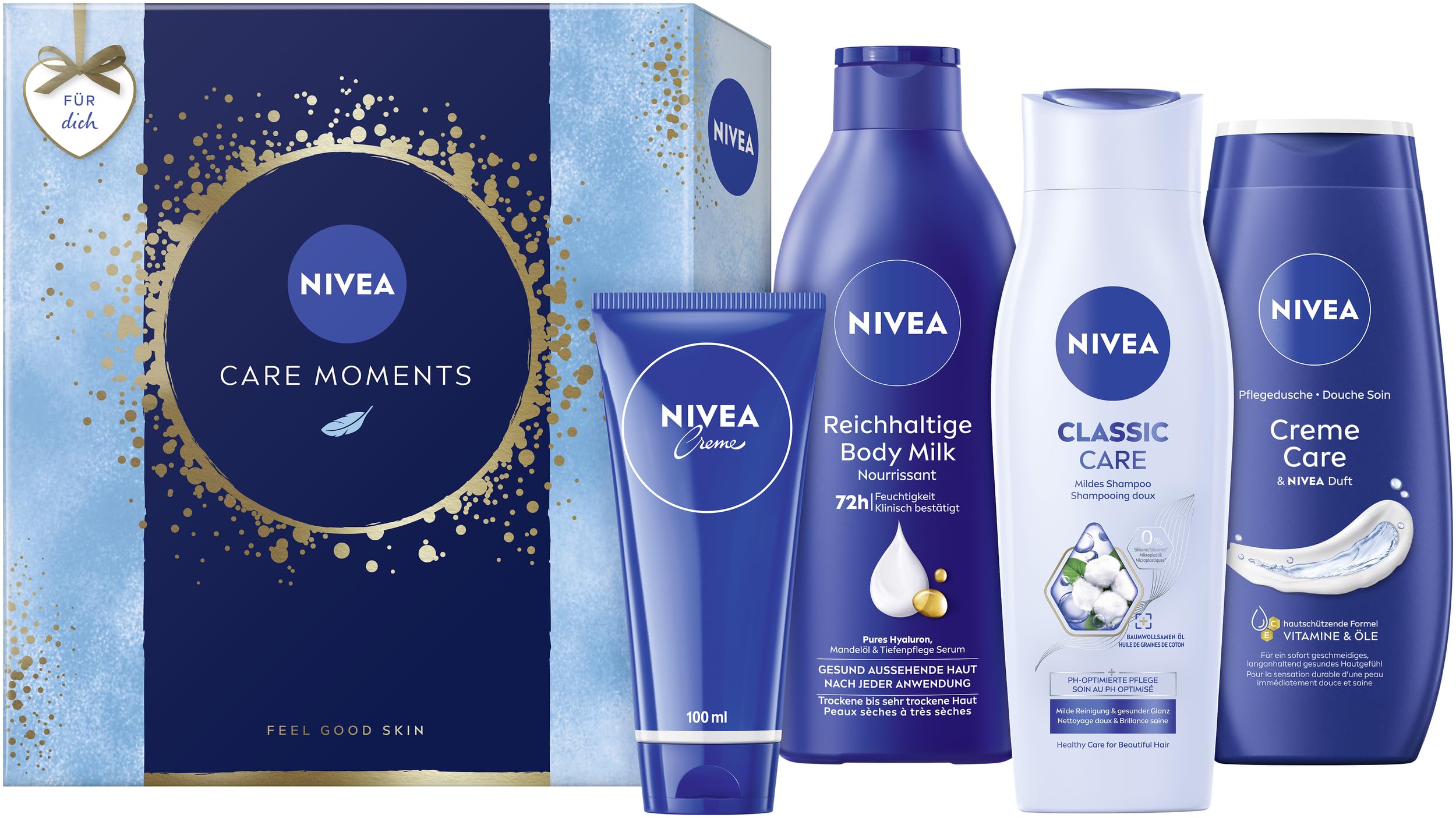 NIVEA Care Moments Gift Set, Moisturising Care Products, Gift Box with ...