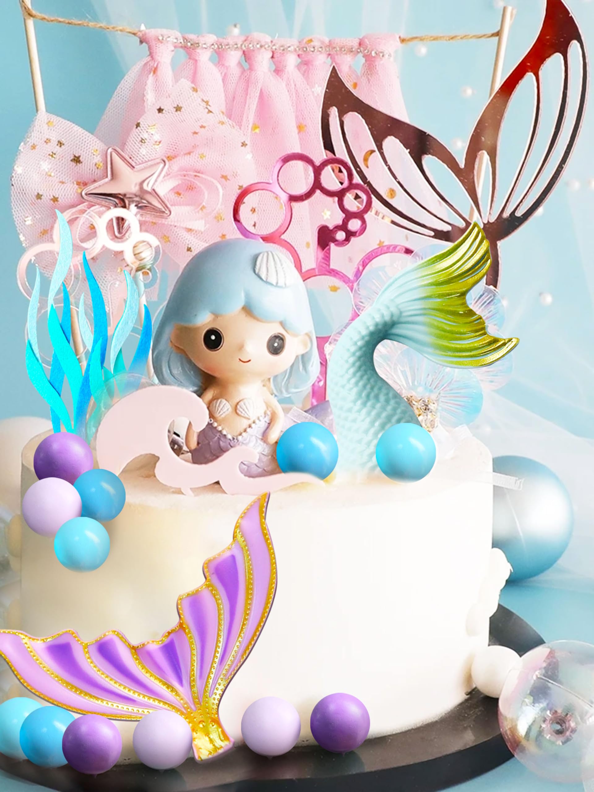 Snapklik.com : Little Mermaid Cake Topper Under The Sea Cake Decoration ...