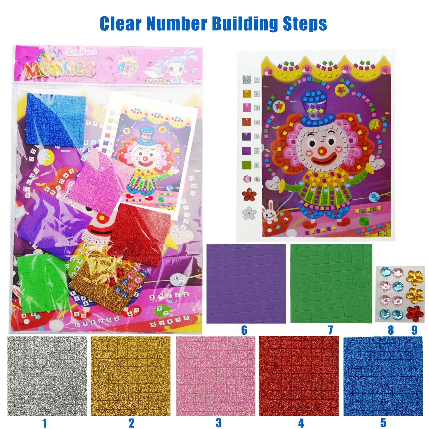 Buy Mosaic Sticker Art Kits for Kids - Mosaic Sticker Art Sticky DIY ...