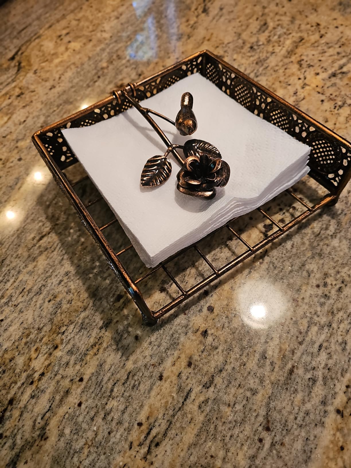Amazon.com: Flat Bronze Bird Metal Napkin Holder with Vintage and ...