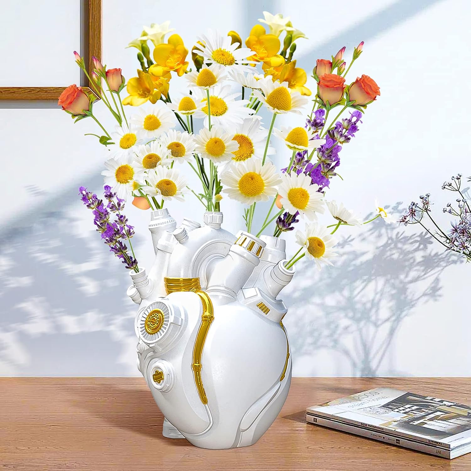 Amazon.com: Large Anatomical Heart Vase, Mechanical Human Resin ...