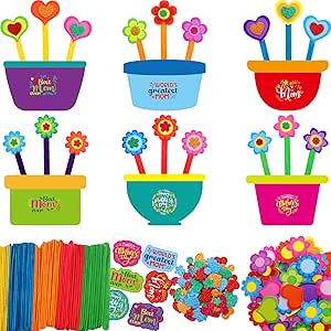 Mother's Day Crafts Kit for Kids 24 Sets Flower Crafts Happy Mothers ...