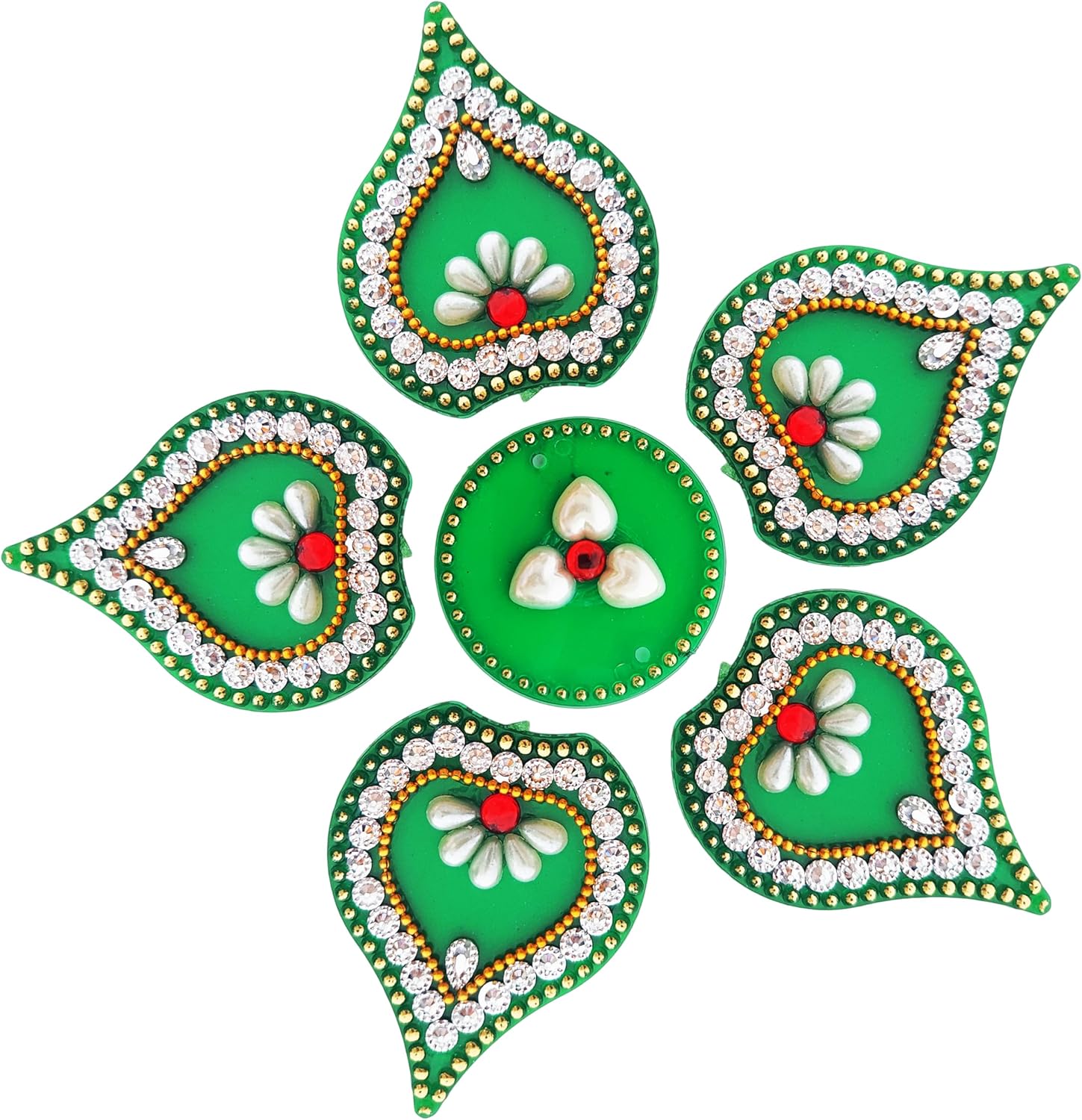 Amazon.com: Green Acrylic Rangoli Stickers for Pooja Room Rangoli ...