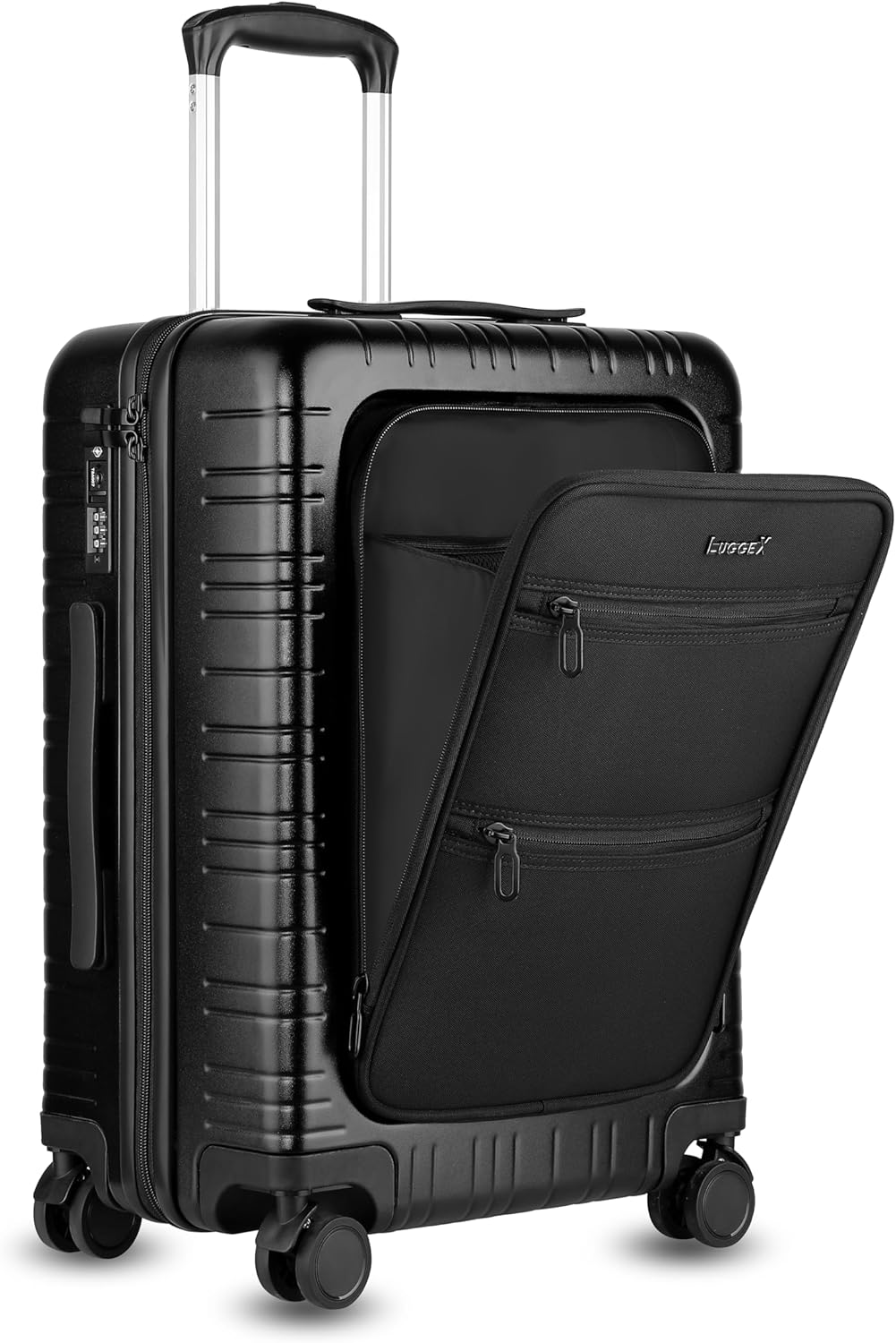 Amazon.com | LUGGEX Carry On Luggage with Front Pocket, PC Hard Shell ...